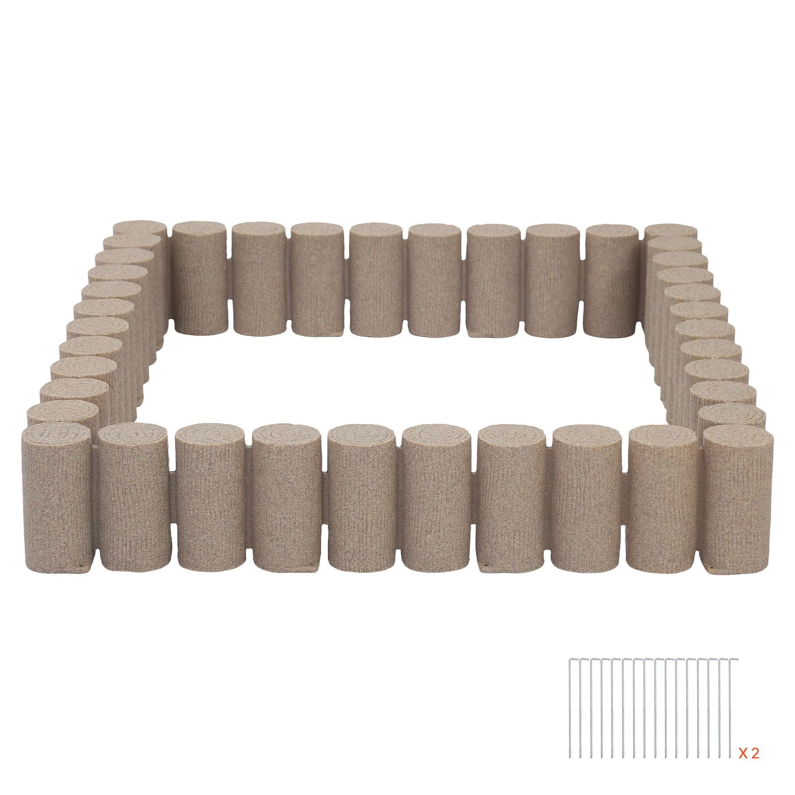 13.7 feet of uncut artificial wood landscape border, garden boundary ...