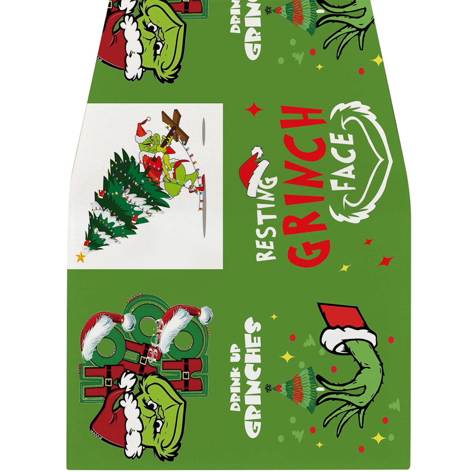 13 * 72 INCH Grinch Table Runner Merry Xmas Whoville Winter Holiday ...