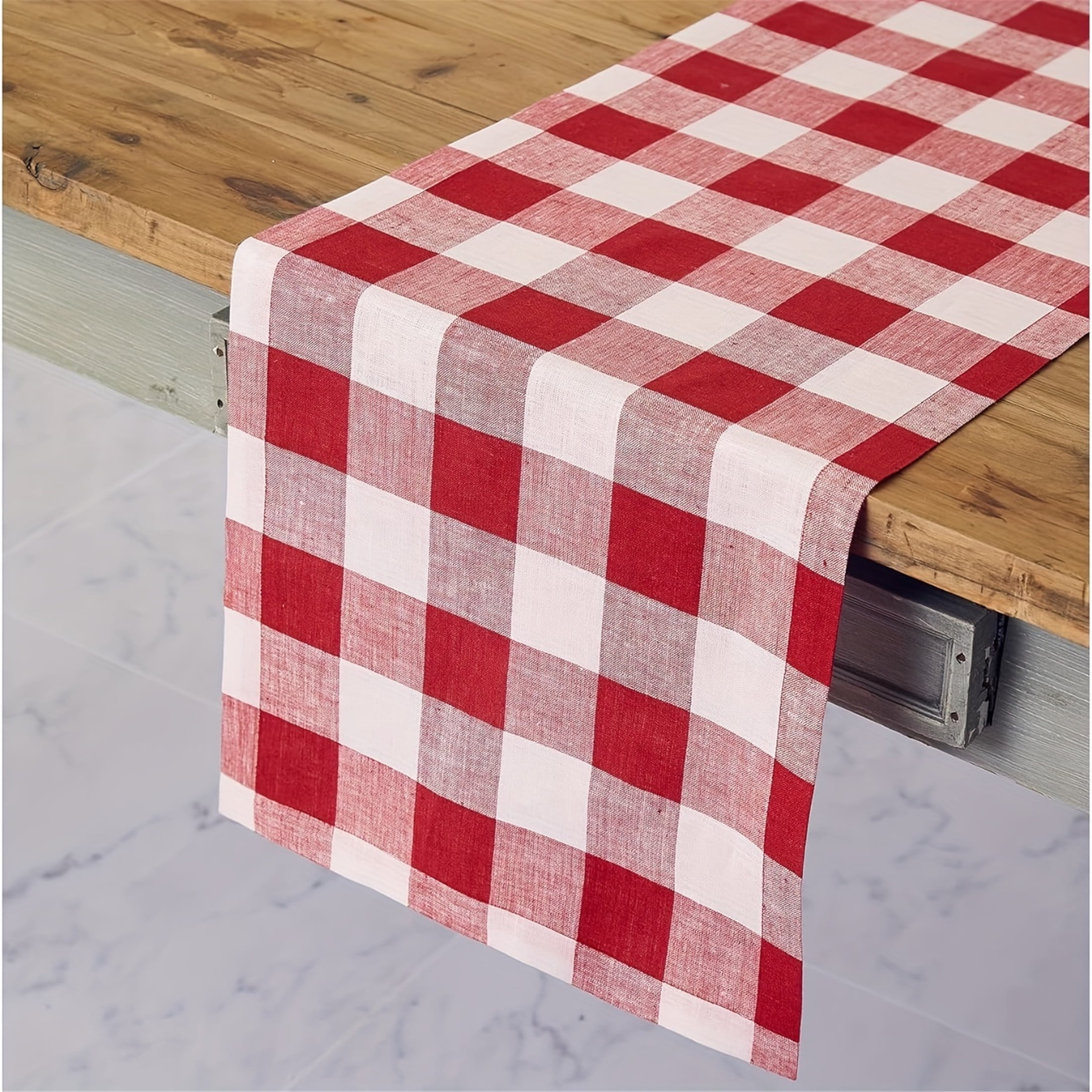13*72 inch Table Runner Fashionable Red Lattice Festival Decoration ...