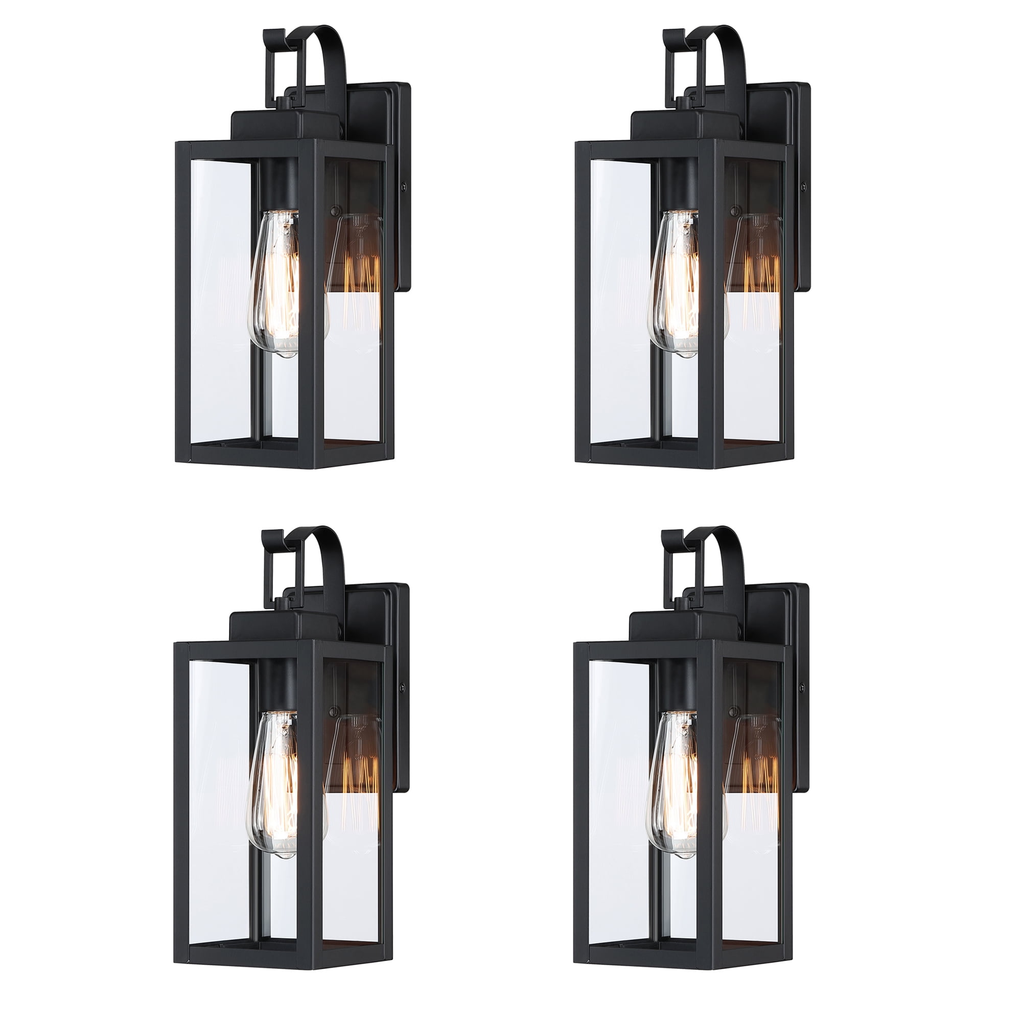 13.75" Matte Black Outdoor Wall Light Fixtures for House, Porch ...