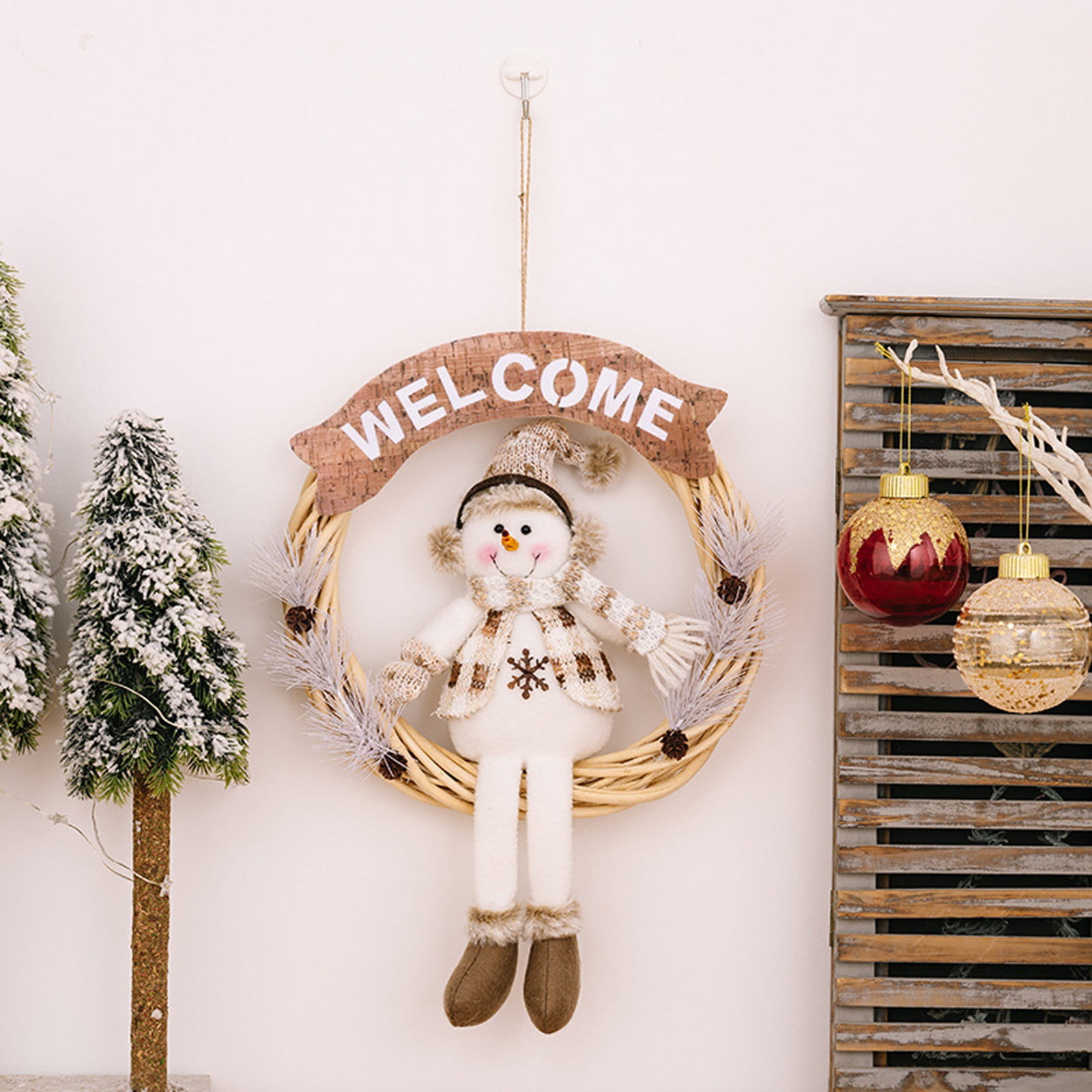 13.77In Christmas Artificial Wearth Deocrations for Front Door Seasonal ...