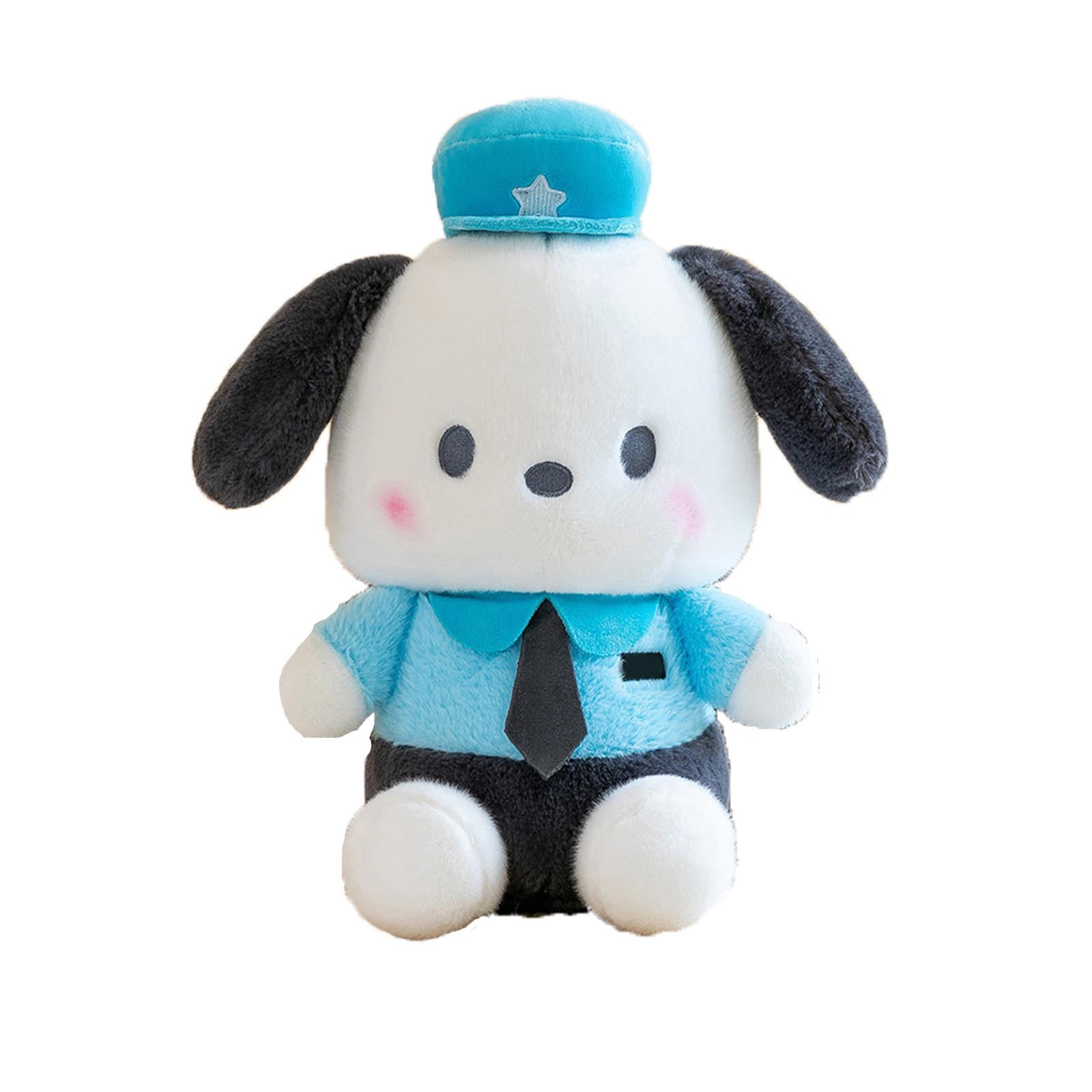13.78" Cute Police Pochacco Plush Toy – Soft Embroidered Stuffed Dog ...