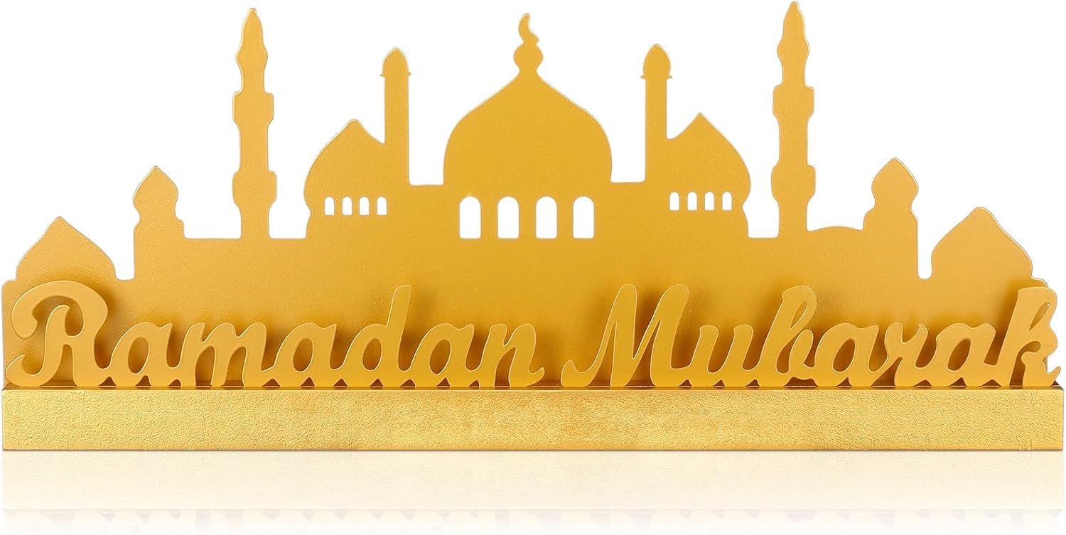 13.78 Inch Metal Ramadan Table Sign Ramadan Mubarak Letter Sign Eid ...