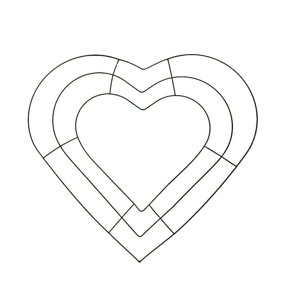 13.78 Inches Heart Shaped Wire Wreath Frame – Heart Metal Wreath Form ...