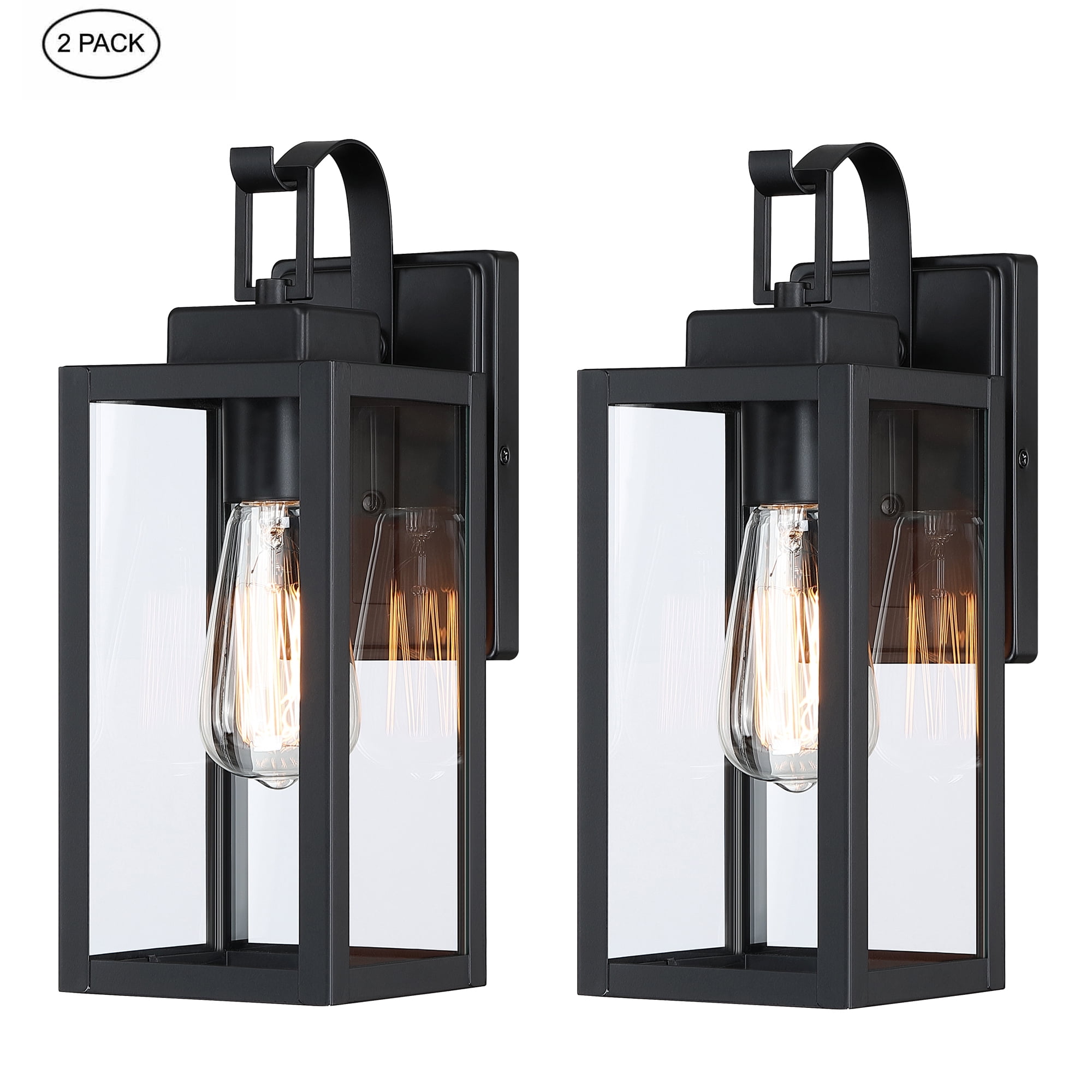 13.78" Outdoor Light Fixtures Wall Mount Outdoor Lighting Matte Black ...