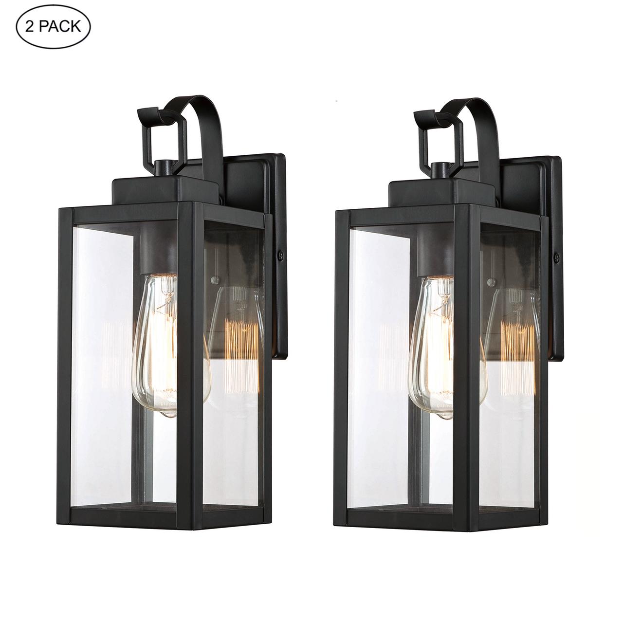 13.78" Outdoor Light Fixtures Wall Mount Outdoor Lighting Matte Black ...