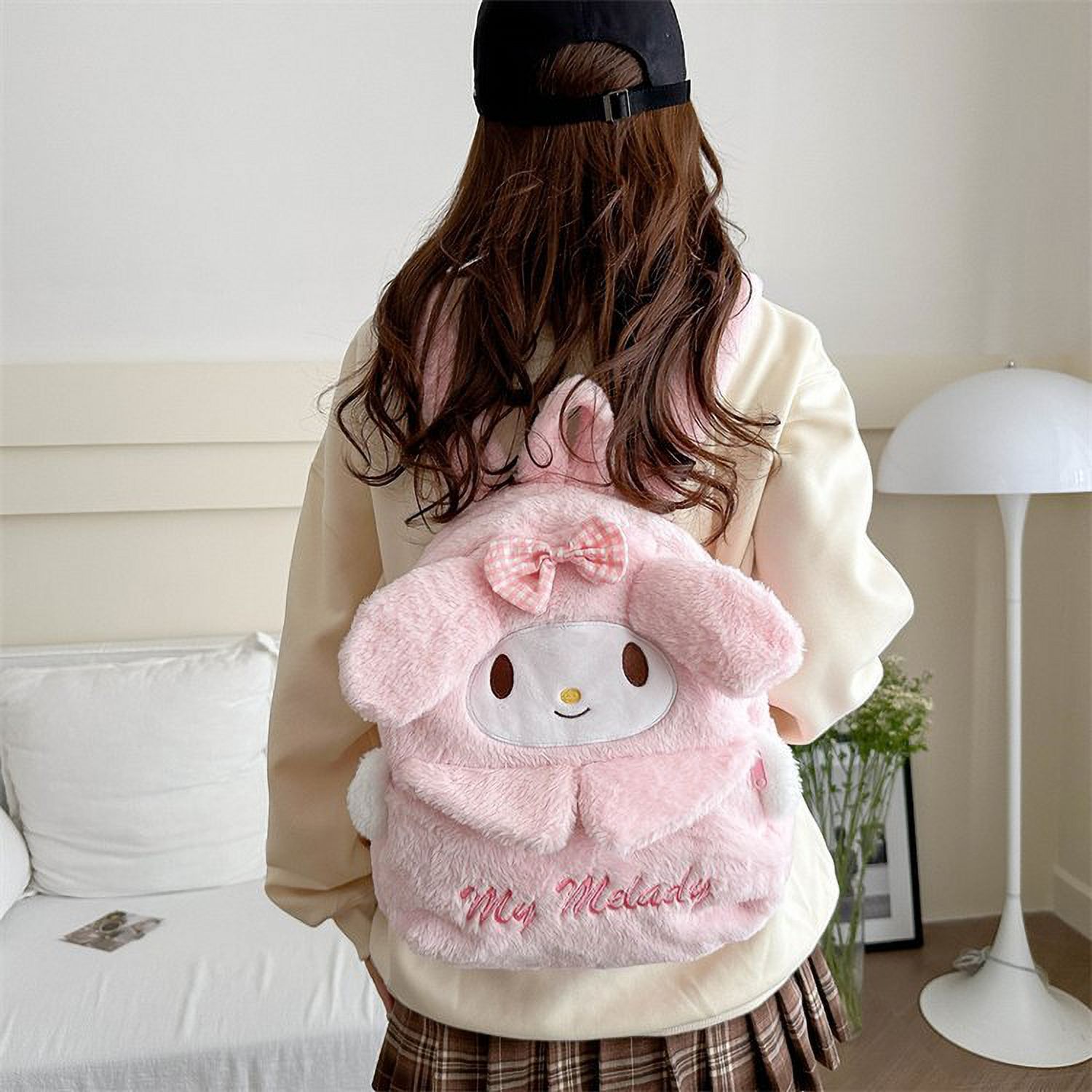 13.78" Plush Sanrio My Melody Backpack My Melody Bags with Adjustable ...