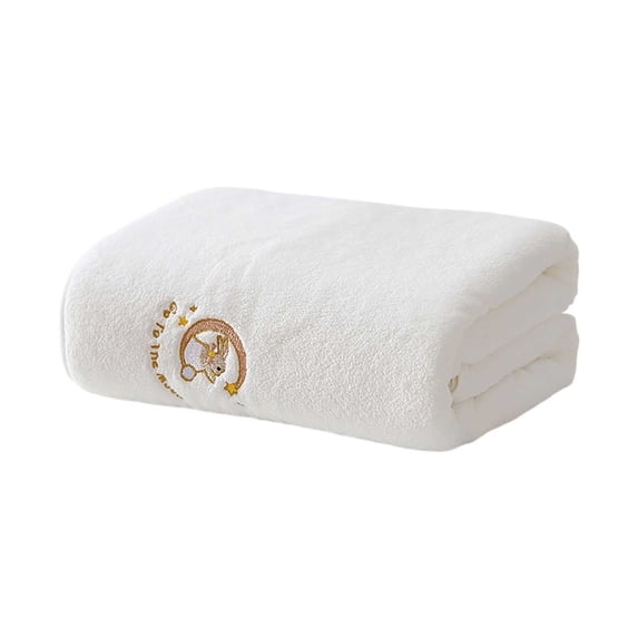13.79x29.55 Inch Soft Coral Fleece Bath Towel, Quick Dry Absorbent ...