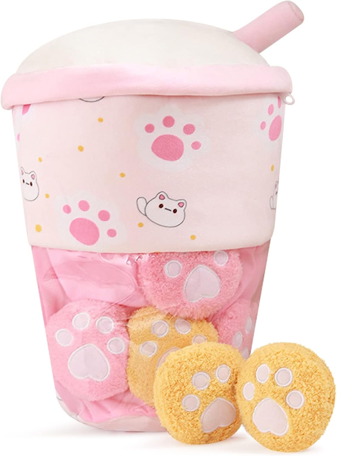 13.7in Squishy Bubble Tea Plush Pillow Toy Removable Stuffed 6Pcs Cute ...