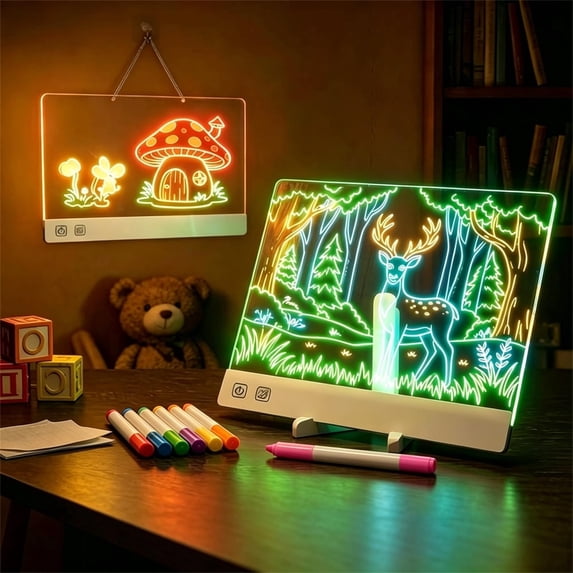 13.8"*10.2" Led Drawing Board, Rechargeable Led Writing Board with 11 ...