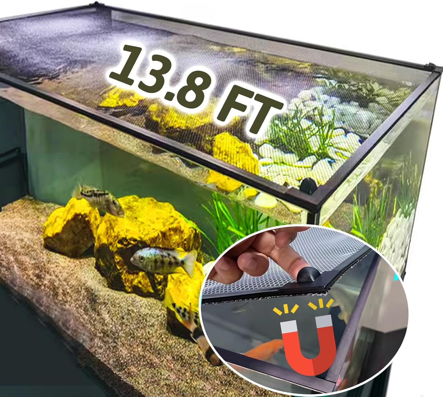 13.8 DIY Fish Aquarium Anti-Jumping net Cover, Mesh Screen Netting for ...