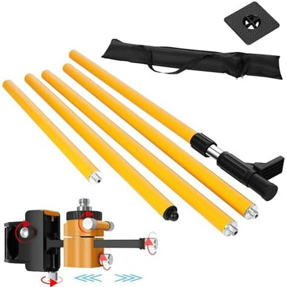 13.8 Ft/4.2 M Laser Level Pole, Multi functional fine-tuning gimbal, 1 ...