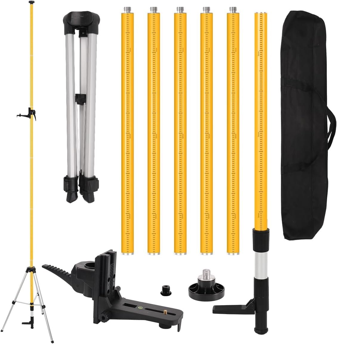 13.8 Ft/4.2M Extendable Laser Level Pole with Tripod - Adjustable Stand ...
