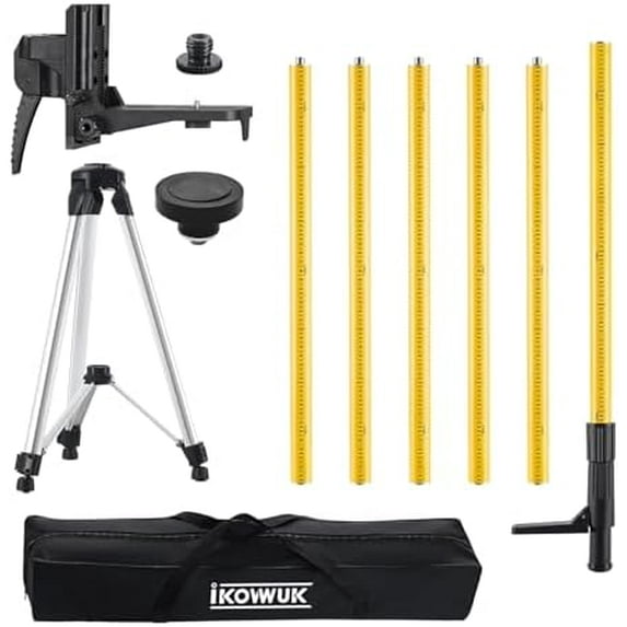 13.8 Ft Telescoping Laser Level Pole with Tripod, 4.2 M Pole Stand for ...