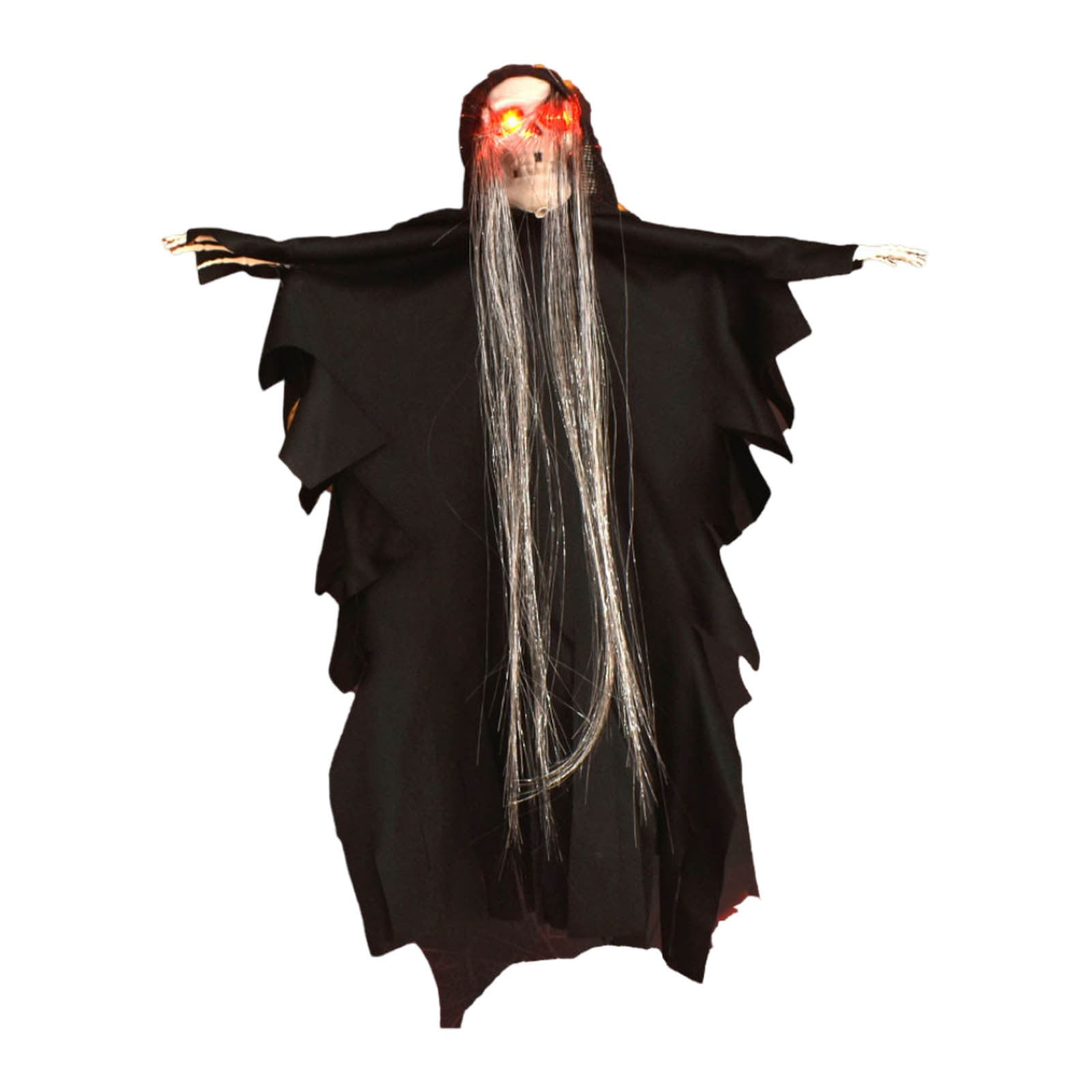 13.8" Hanging Animated Ghost Halloween Decor with Light Up Eyes and ...