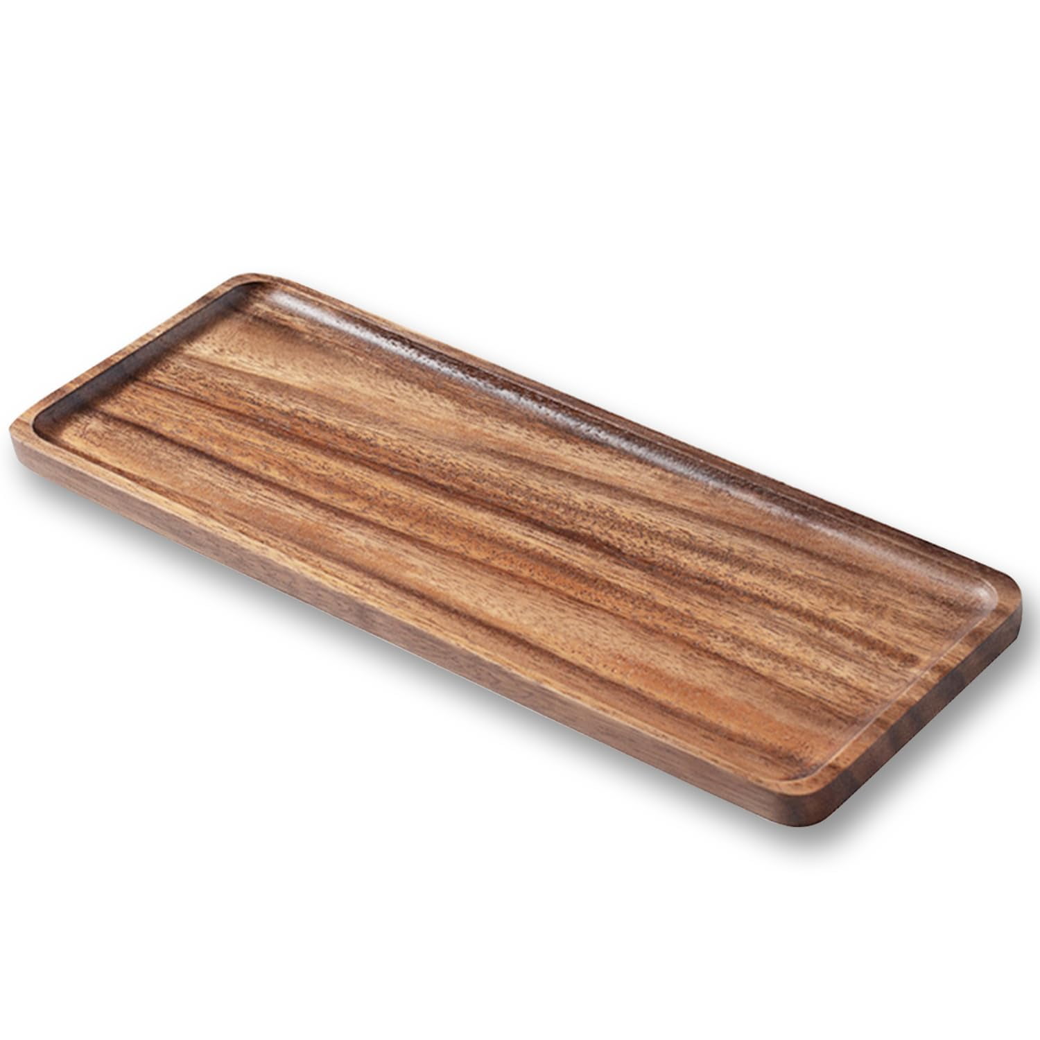 13.8 Inch Solid Wood Serving Platters and Trays of Natural Acacia Wood ...