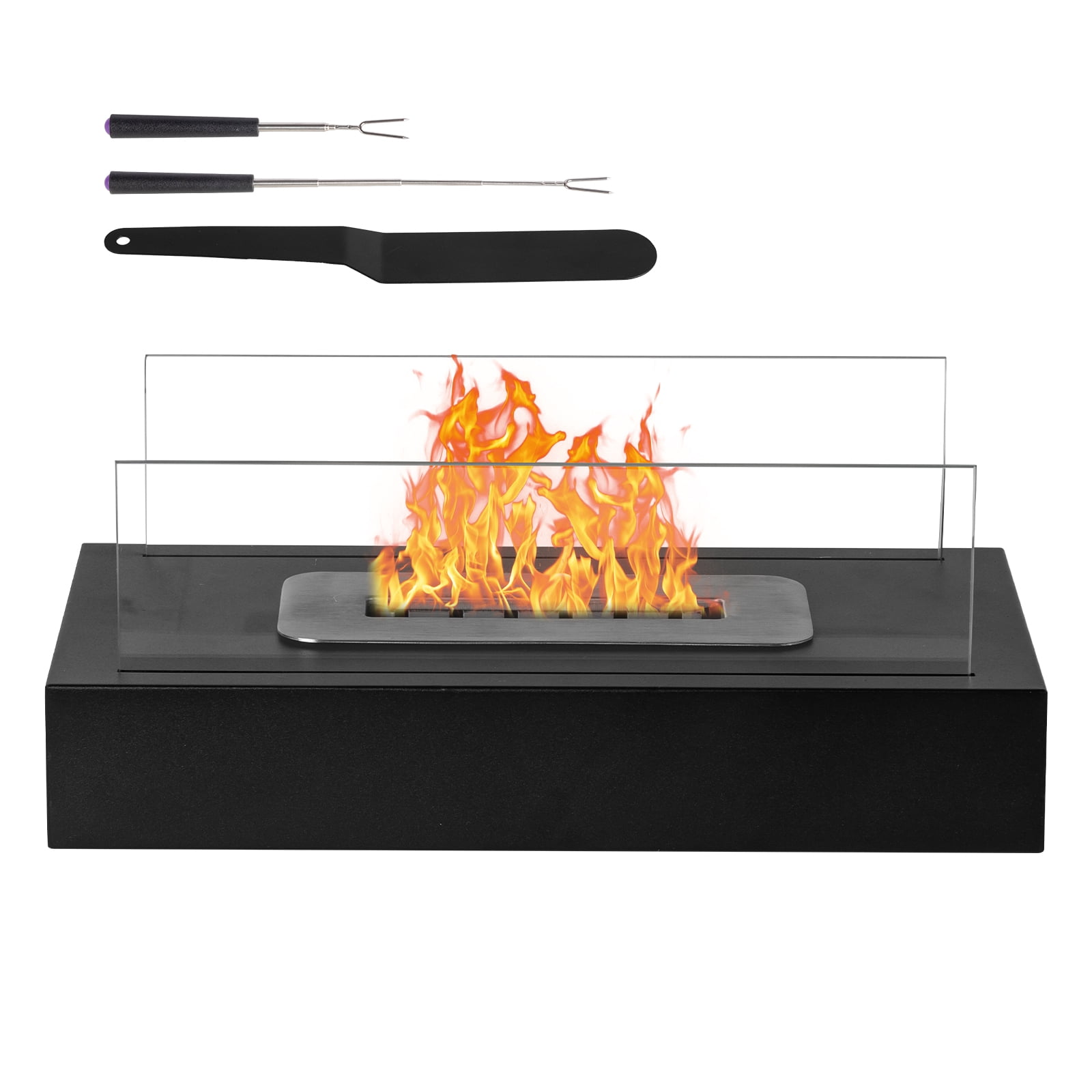 13.8" Stainless Steel Tabletop Fire Pit, Ethanol Fuel Indoor/Outdoor ...