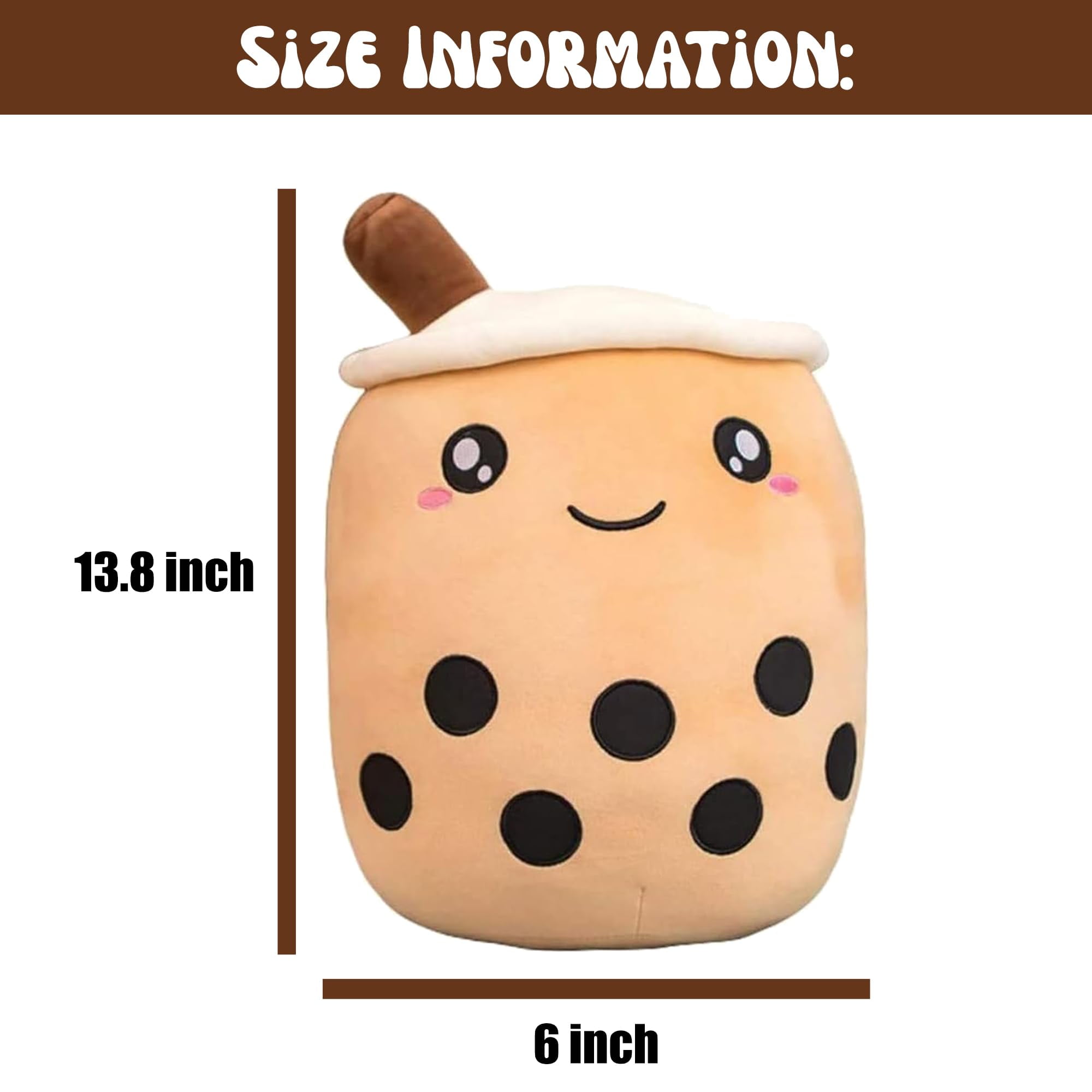 13.8 inch Super Soft Jumbo Boba Plush Pillow - Boba Plushies, Bubble ...