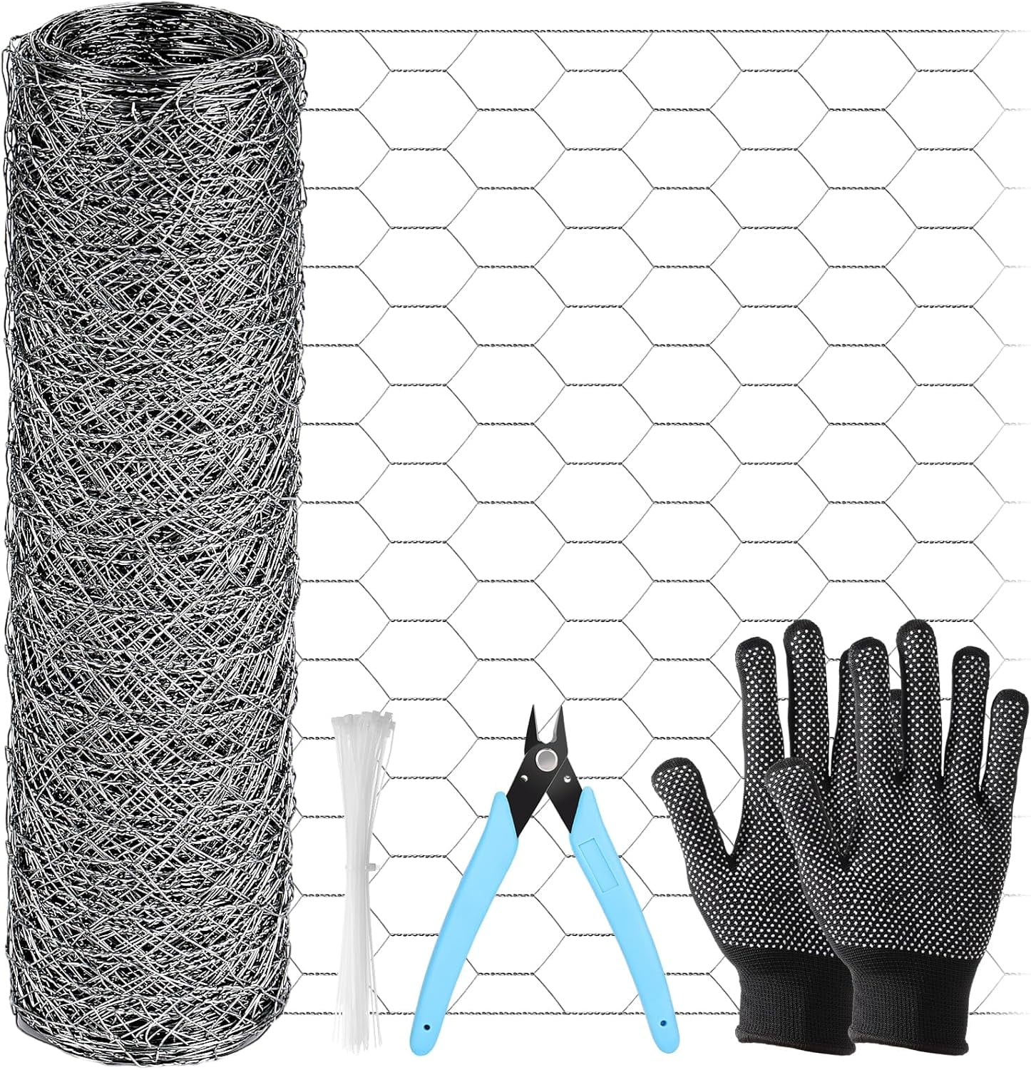 13.8 in x 49 ft Chicken Wire Fencing, Rustproof Galvanized Iron Chicken ...