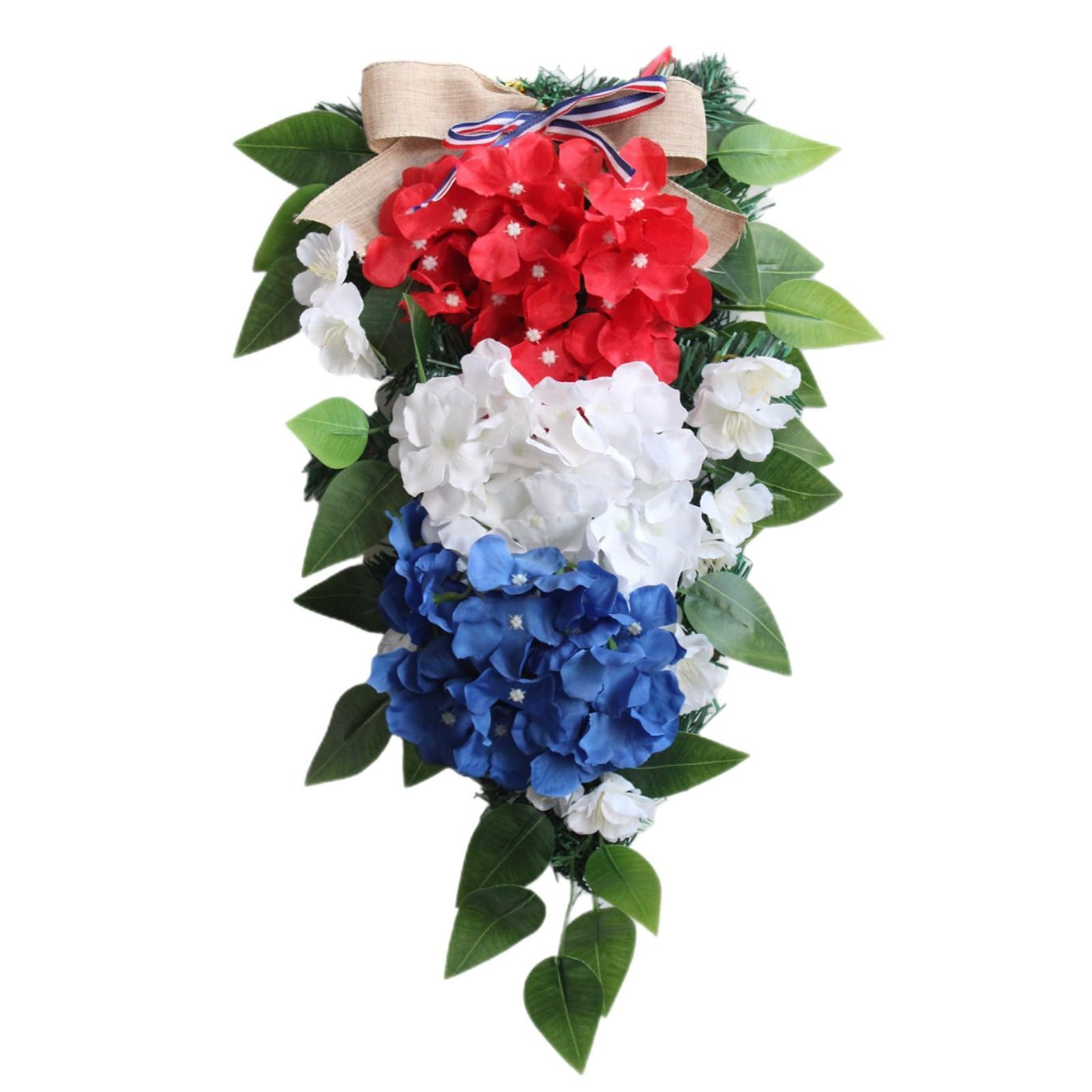 13.8x19.7IN Independence Day Memorial Day Independence Day Burlap Bow ...
