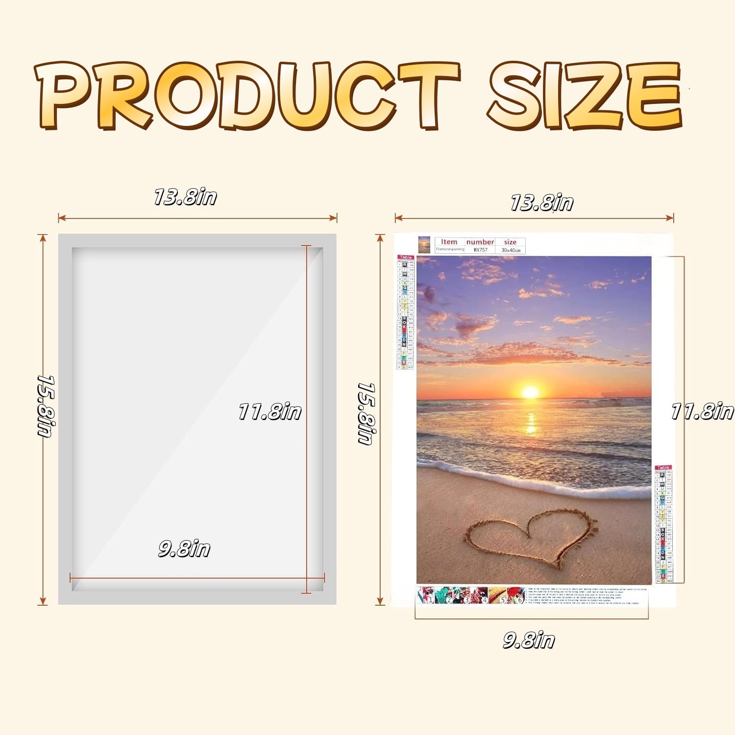 13.8x9.8In Diamond Frames,Silver Magnetic Diamond Art Frame,2Pcs ...