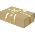13.8x9x4.3 Inch Gold Magnetic Gift Box With Ribbon for Wedding Holiday ...