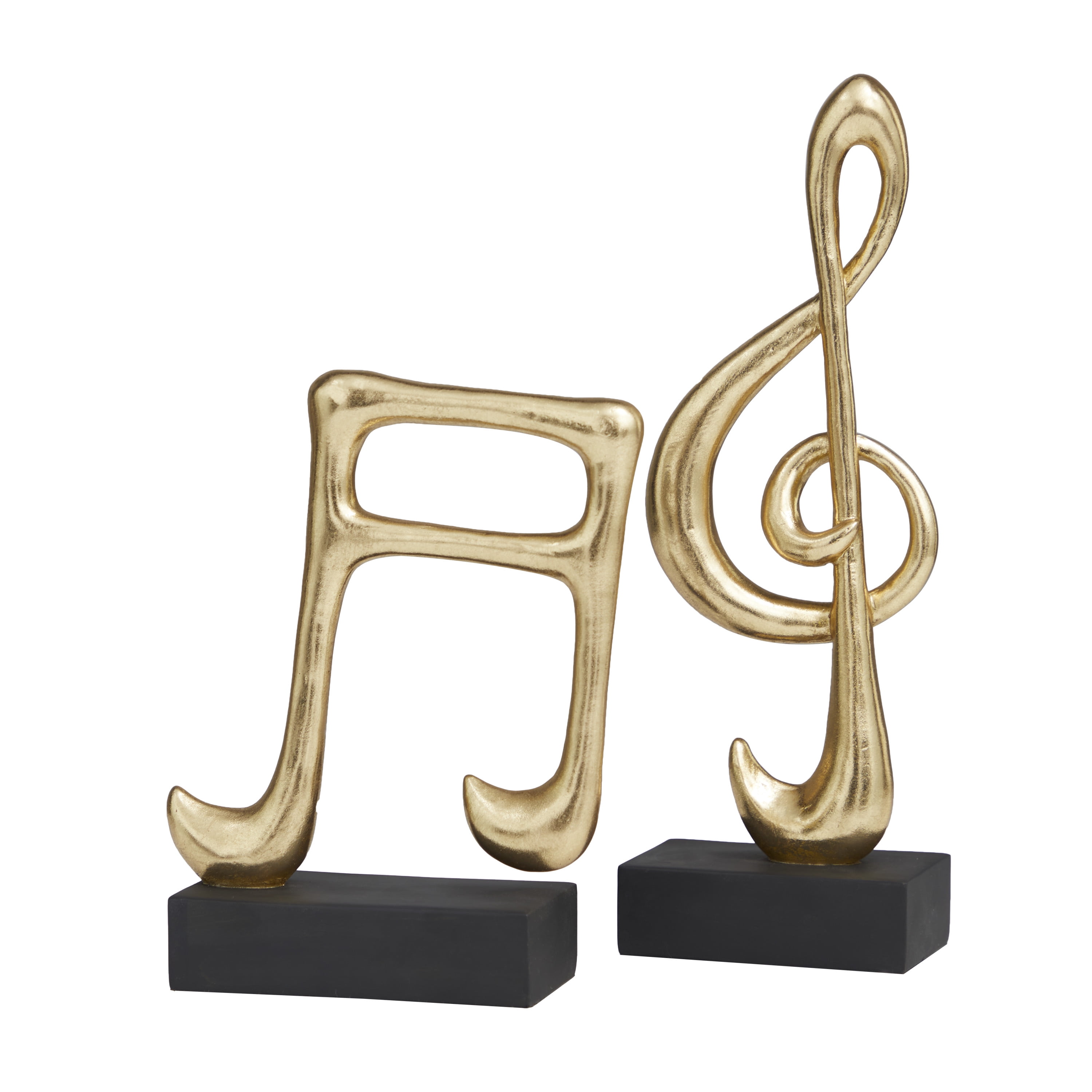 13, 9"H Gold Resin Musical Notes Sculpture with Black Base, by The ...