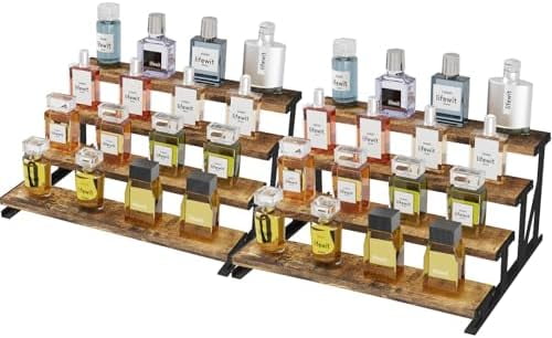 13.9 Inch Cologne Organizer for Men, 4 Tier Wooden Perfume Stand ...