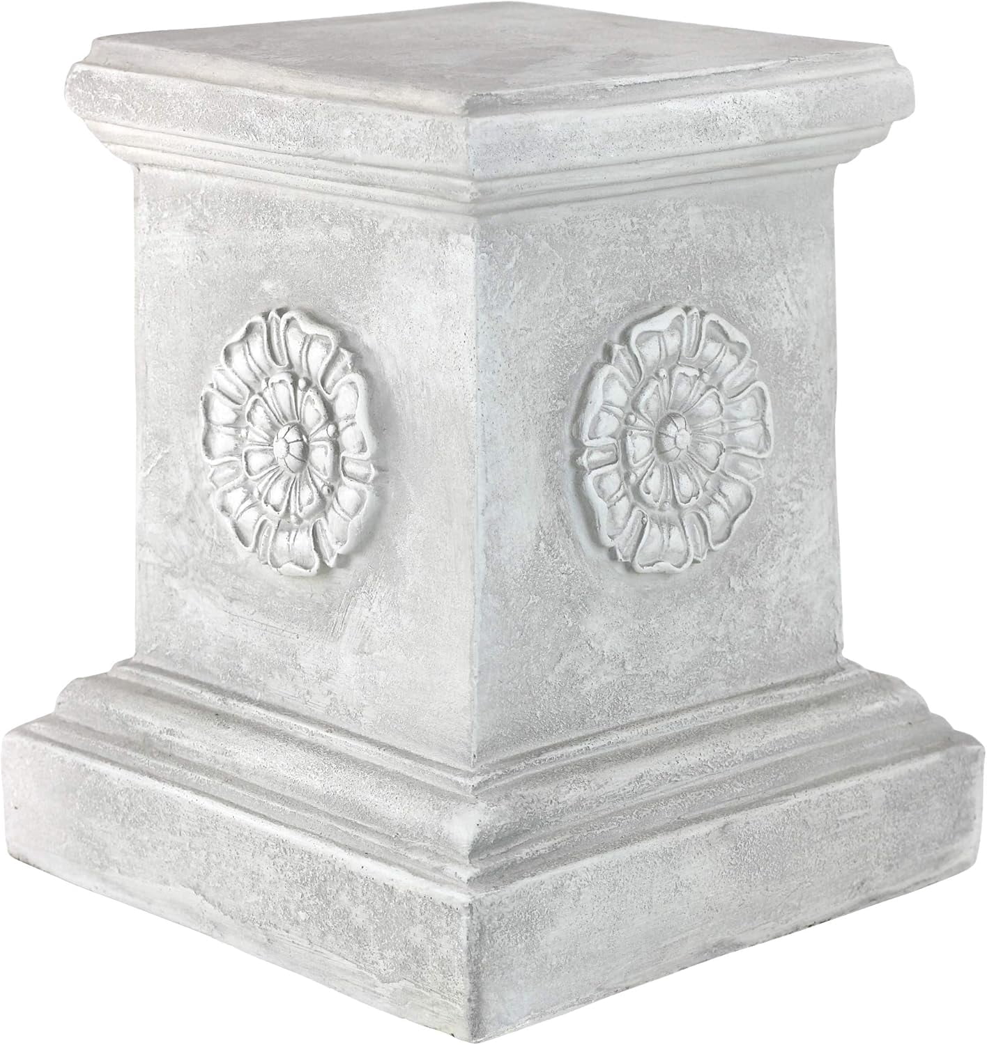 13" Antique Stone Finish Garden Pedestal - Indoor/Outdoor Sculpture ...