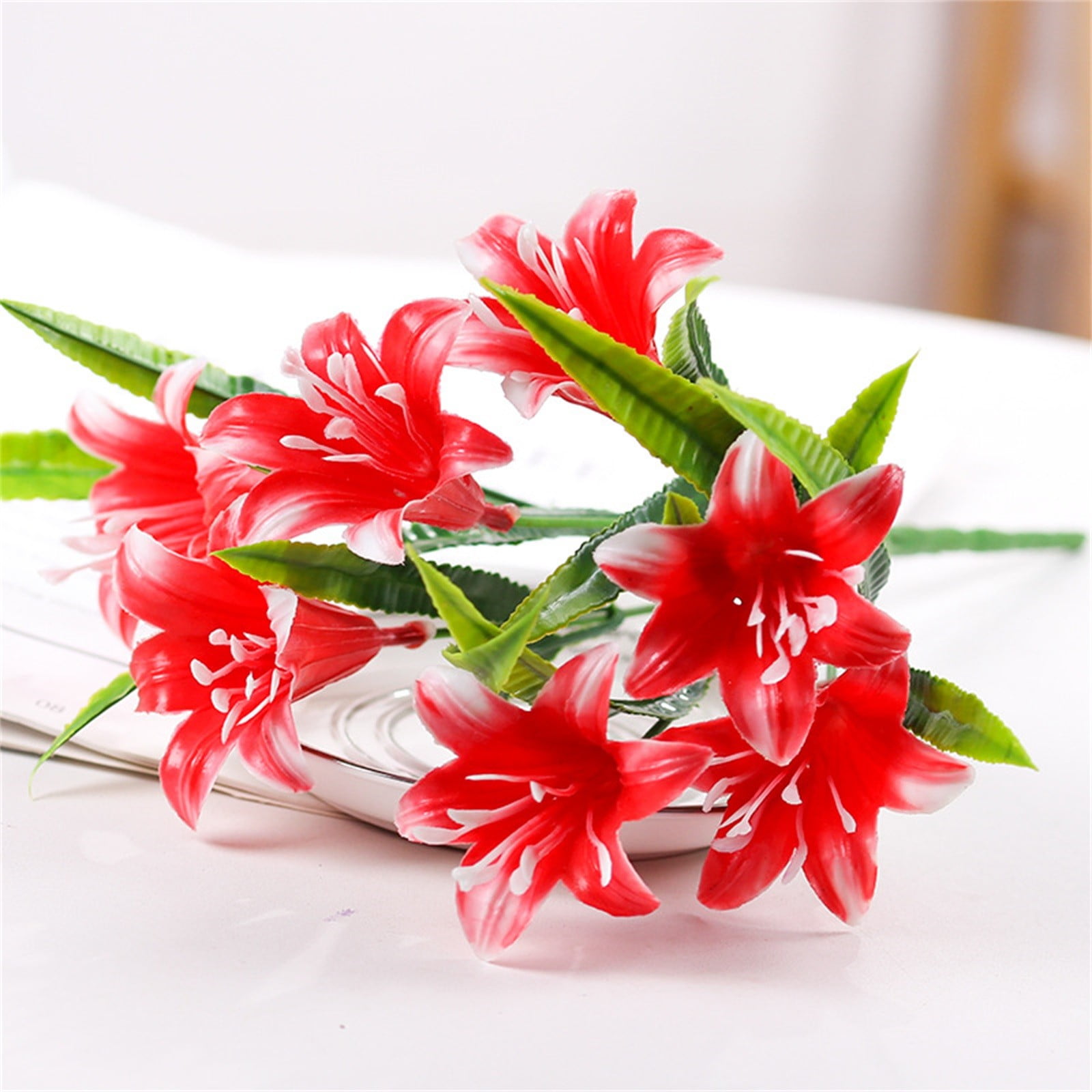 13" Artificial Flowers No Fade Faux Spring Plants, Fake Indoor Outdoor ...