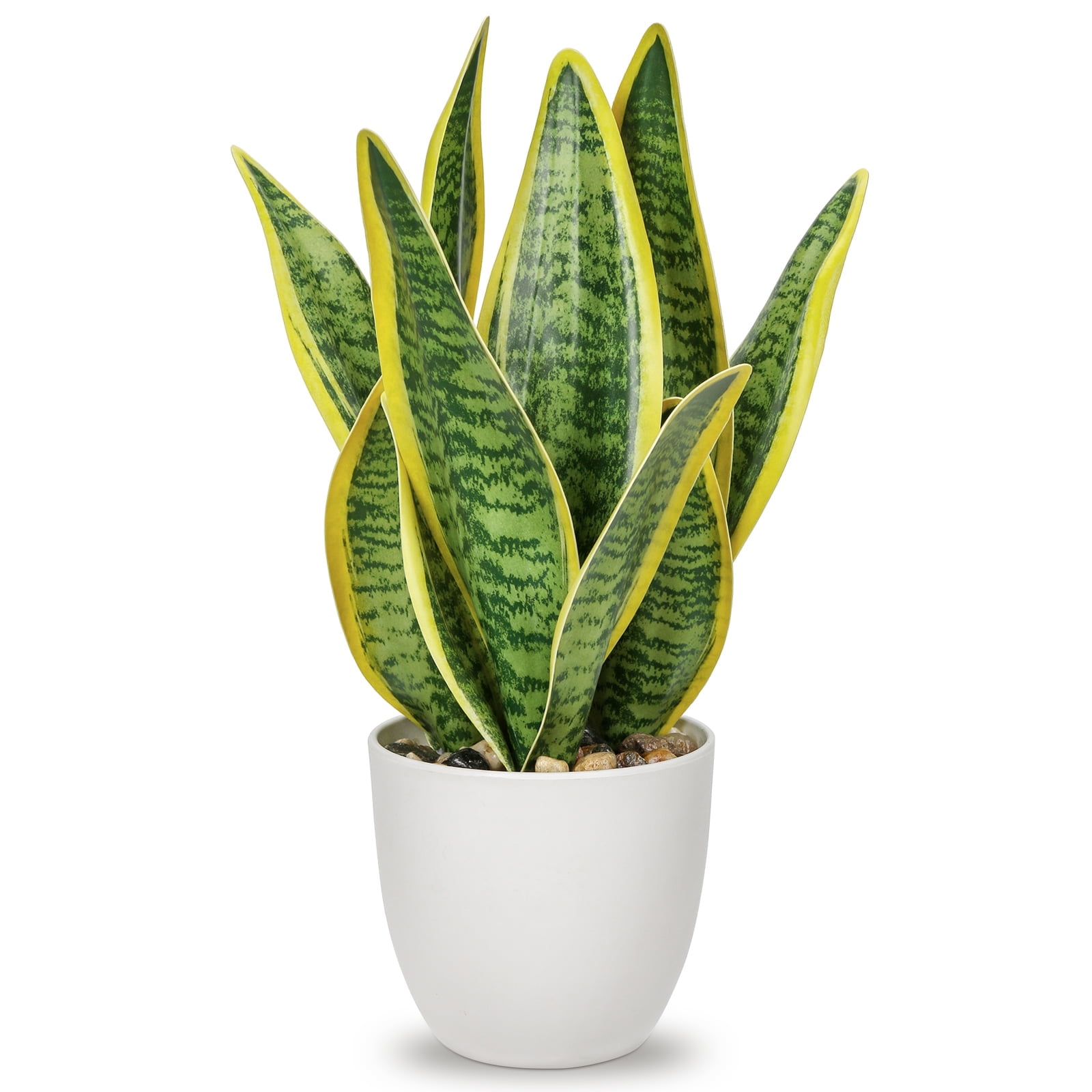 "13"" Indoor Artificial Snake Plant, Faux Sansevieria Trifasciata in ...