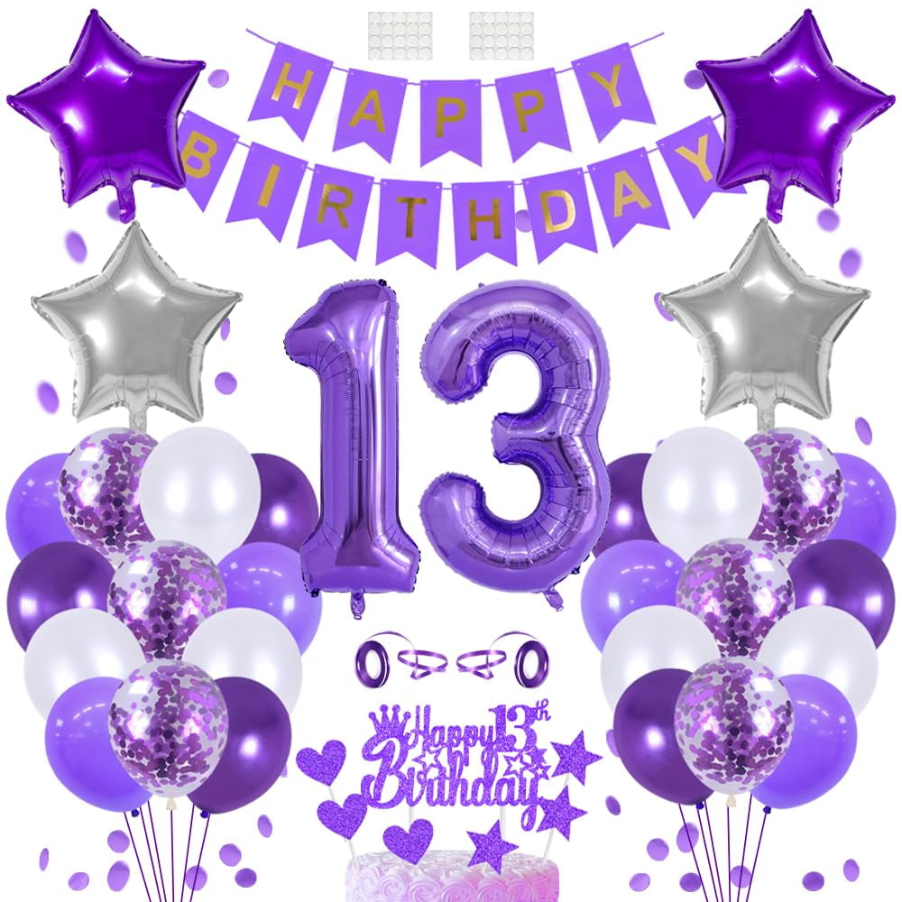 13 Birthday Decoration Happy Birthday Banner AFN1Balloons Garland ...