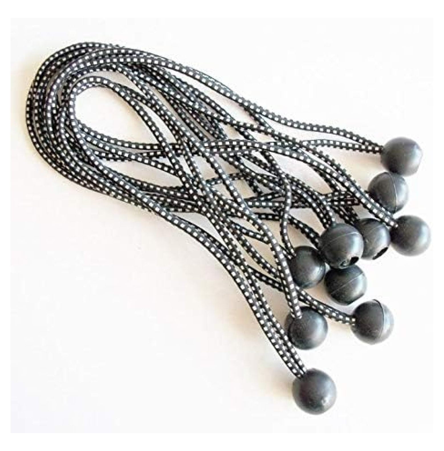 13" Black Bungee Cords 25-Pack - Heavy Duty Elastic Cord with Plastic ...