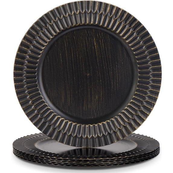 13" Black Chargers for Dinner Plates, Decorative Plates, & Service ...