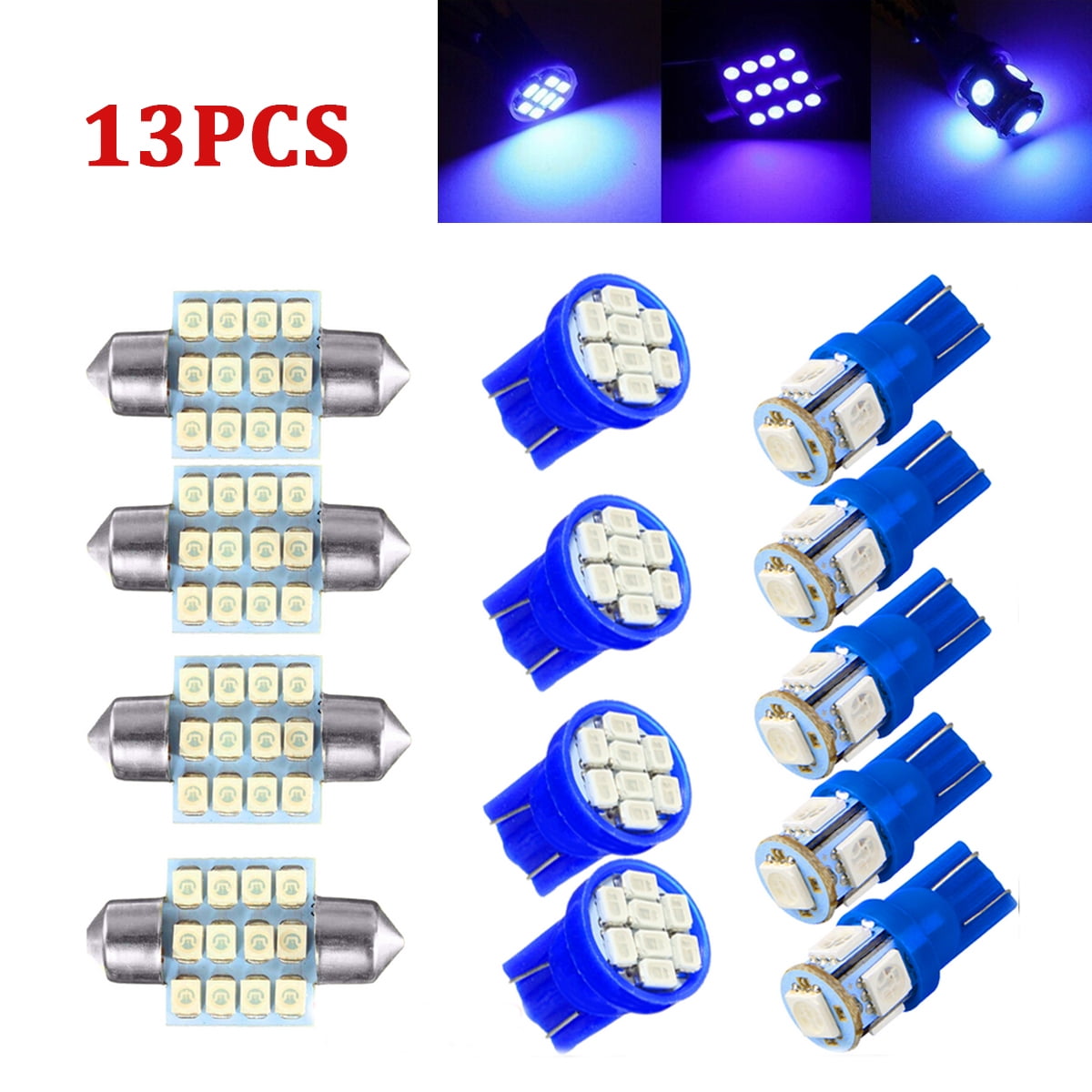 13 Blue LED lights interior package for 1999-2016 Ford F250 F350 Super ...