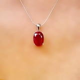13 Carat Natural Oval Cut Ruby in Gold Plated Jewelry Anniversary For ...