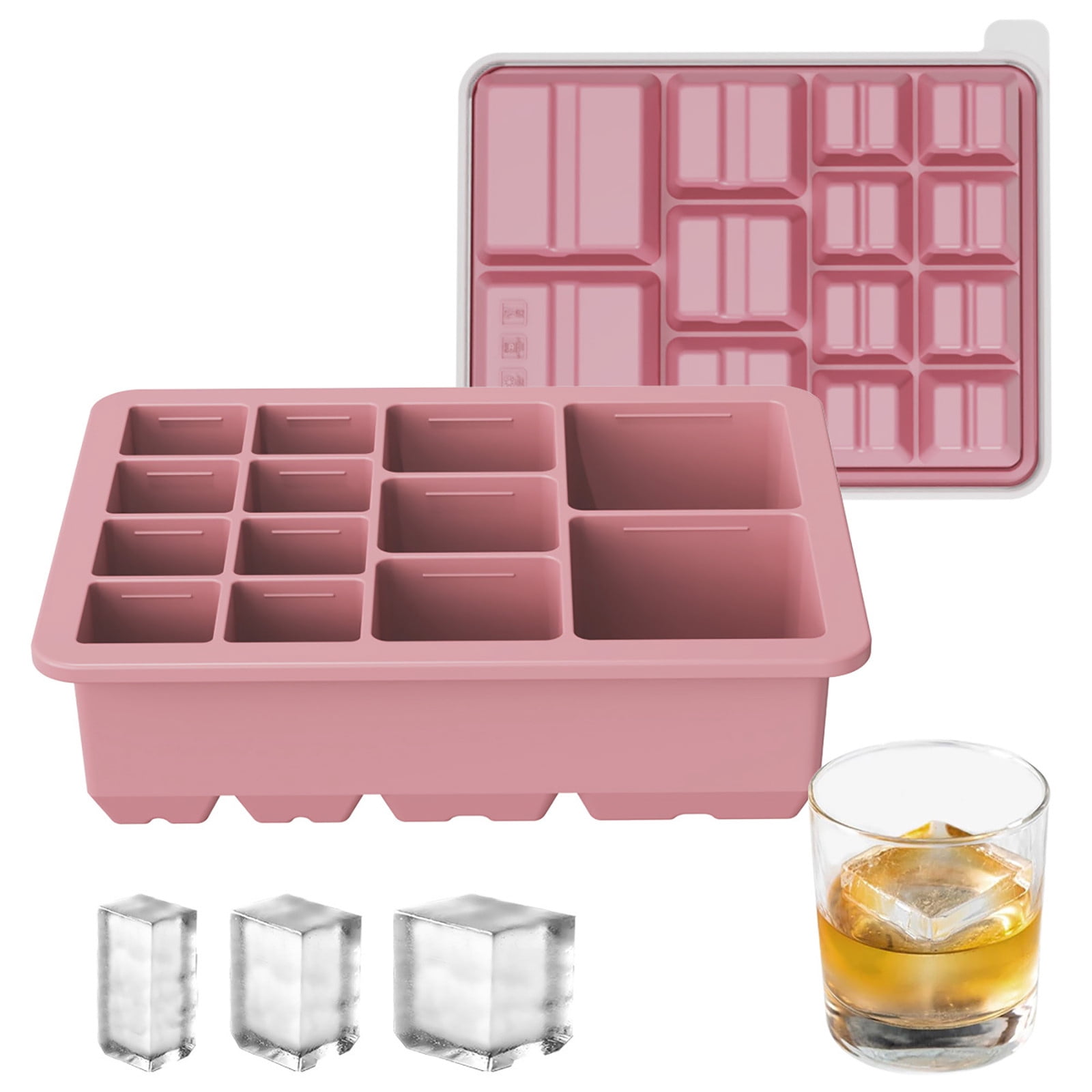 13-Cavity Silicone Ice Tray - Flexible Food-Grade Ice Maker for Home ...