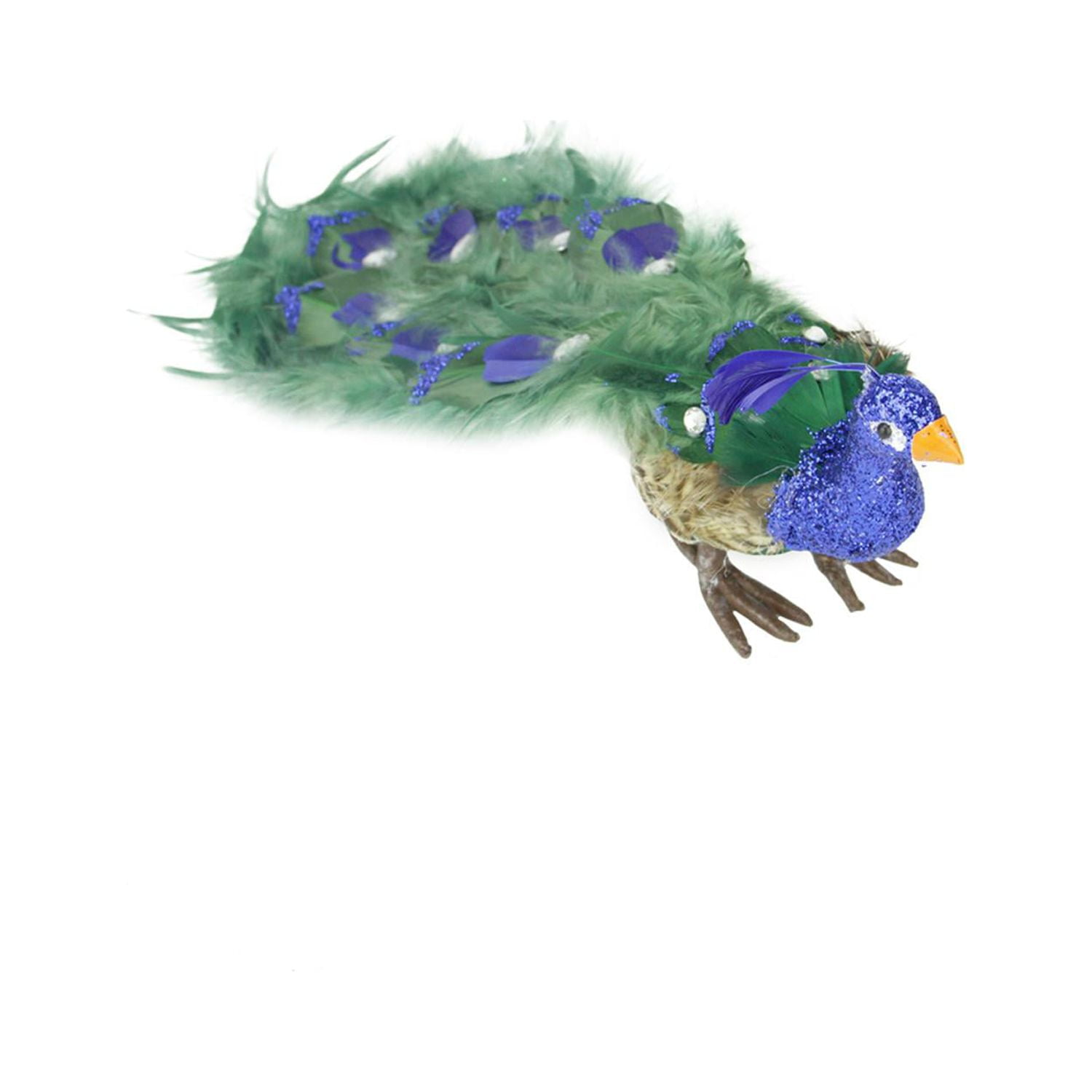 13" Colorful Green Regal Peacock Bird with Closed Tail Feathers ...