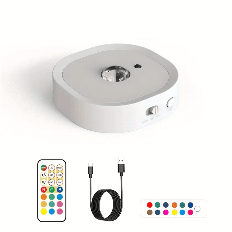 13 Colors RGB LED Puck Lights, Battery Operated, 150 Lumens Tap Light ...