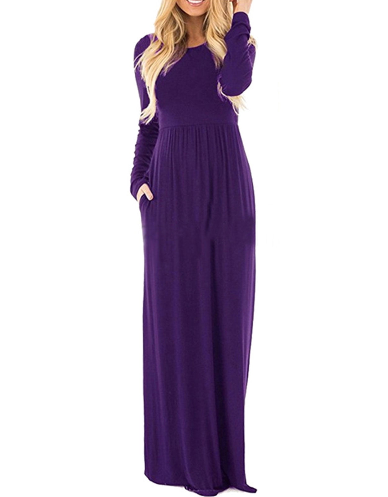 13 Colors! Women Dress Maxi Lady Cotton Long Dresses Boho Color Plain ...