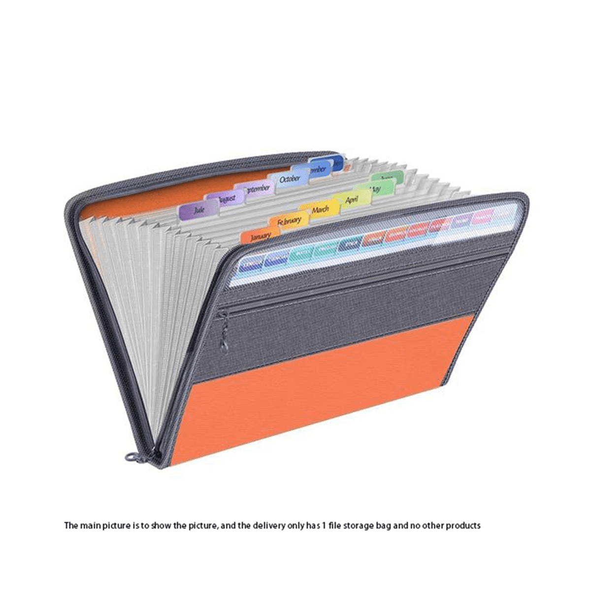 13 Compartments File Folder Organizer, File Box Organizer with Zipper ...