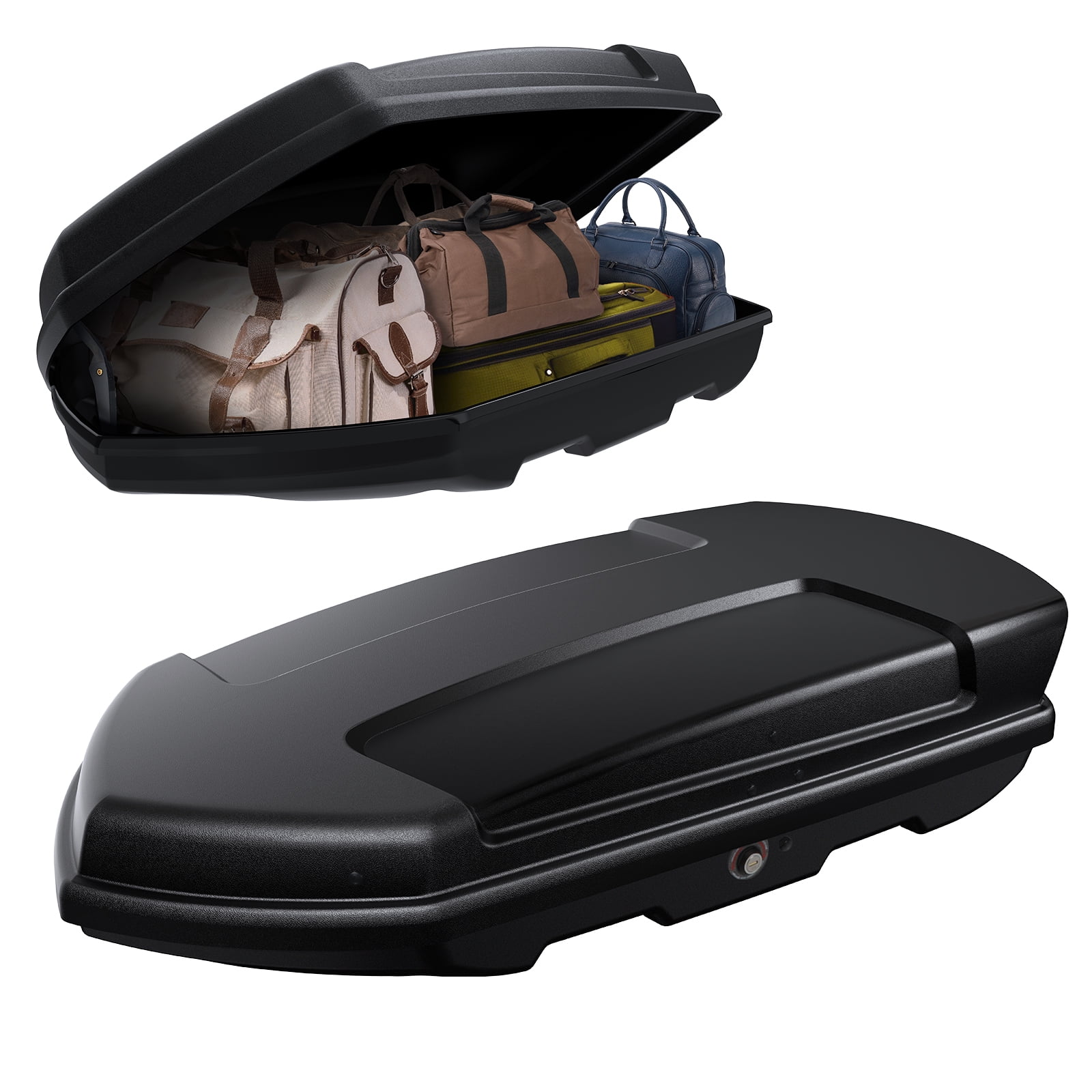 13 Cubic Feet Rooftop Cargo Box Dual Side Opening Hard Shell Cargo ...