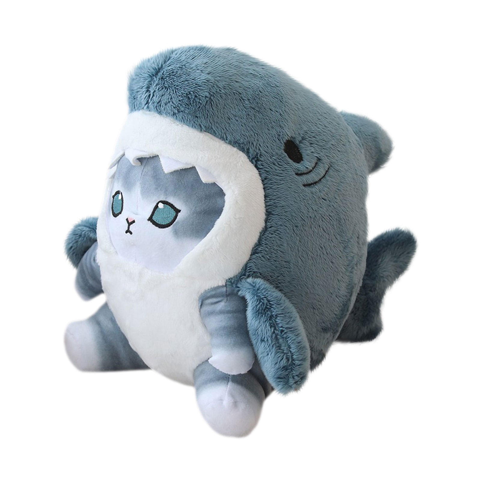 13" Cute Shark Cat Plush Toy Fried Shrimp Cat Stuffed Animal Plushies ...