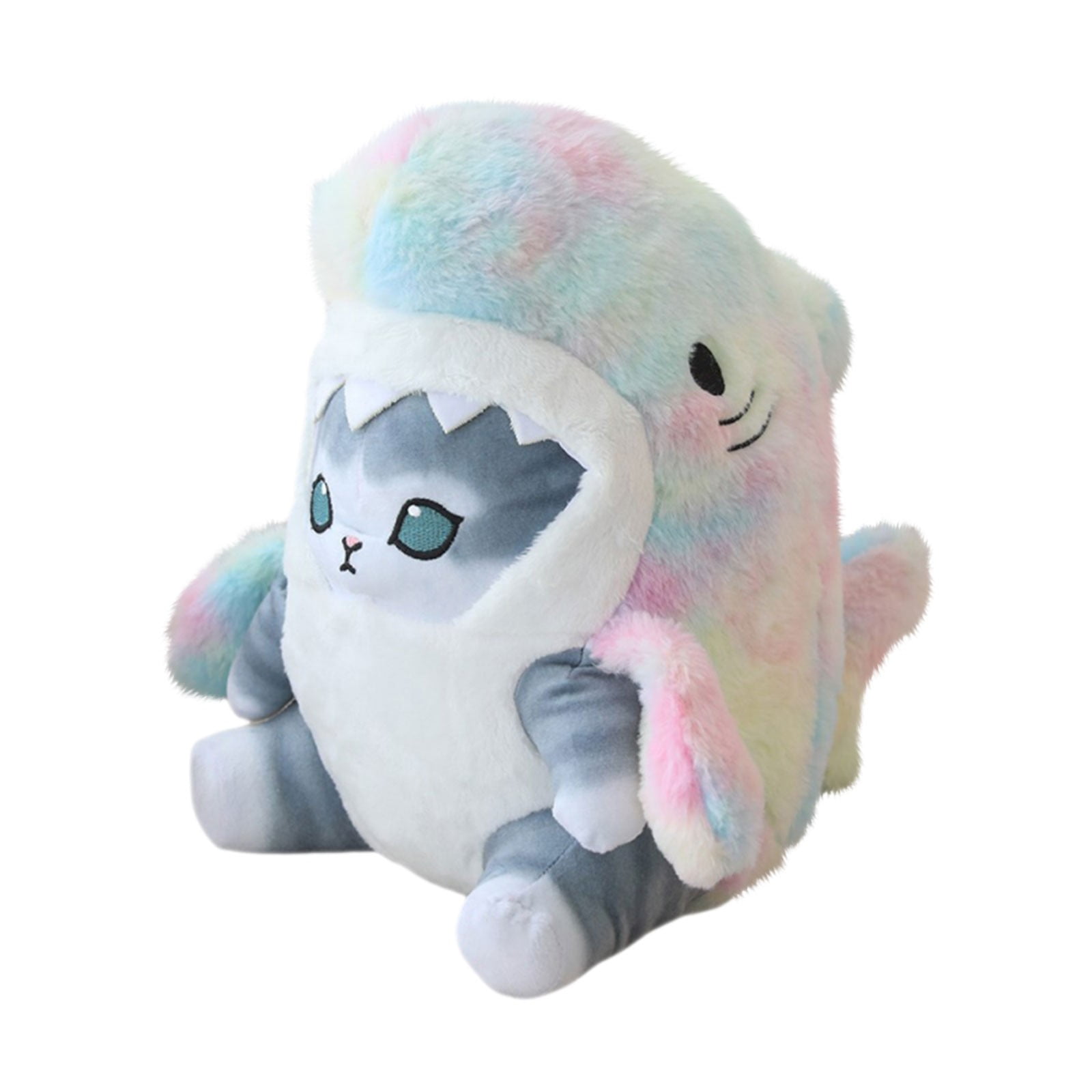 13" Cute Shark Cat Plush Toy Fried Shrimp Cat Stuffed Animal Plushies ...