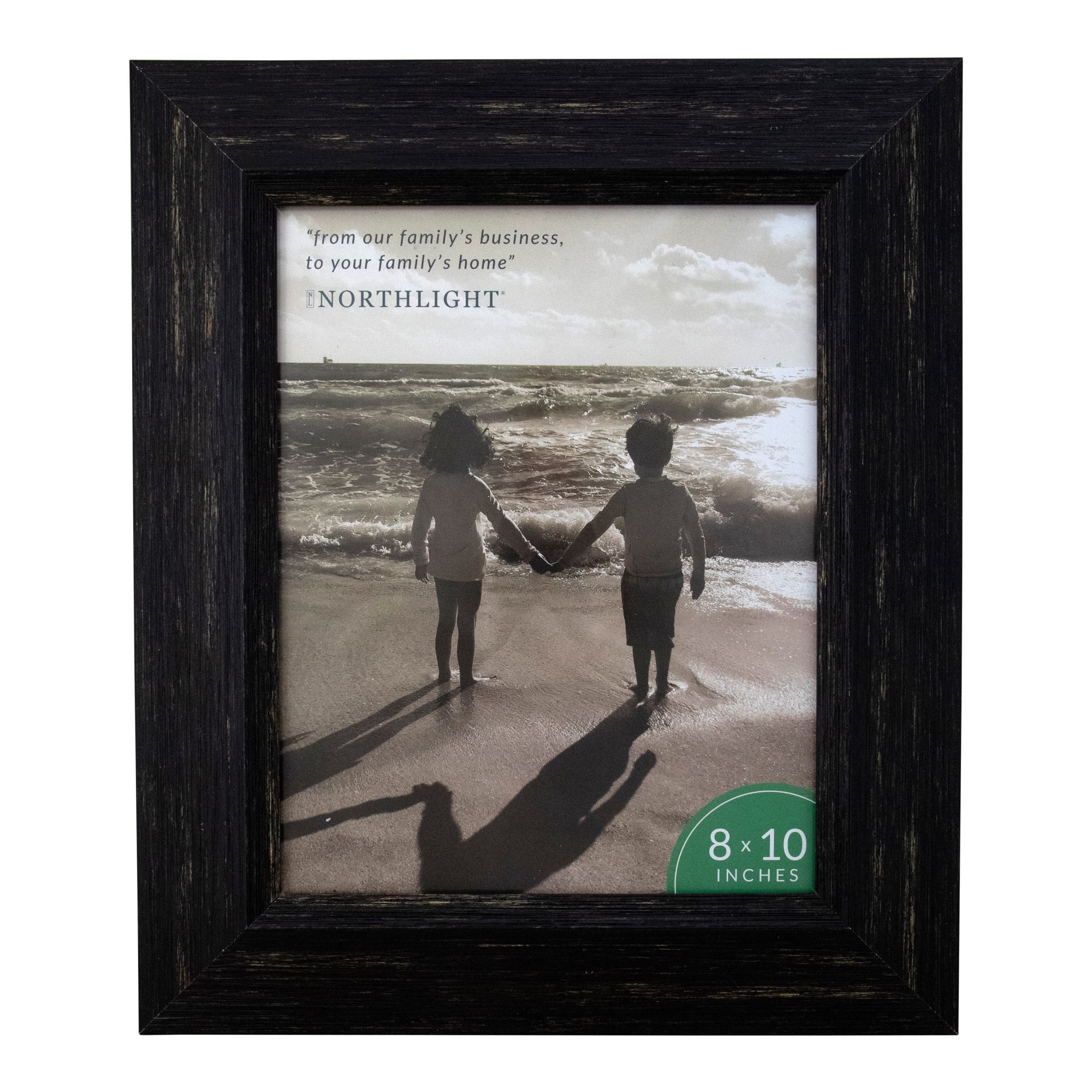 13" Distressed Finish Rectangular 8" x 10" Photo Picture Frame - Black ...