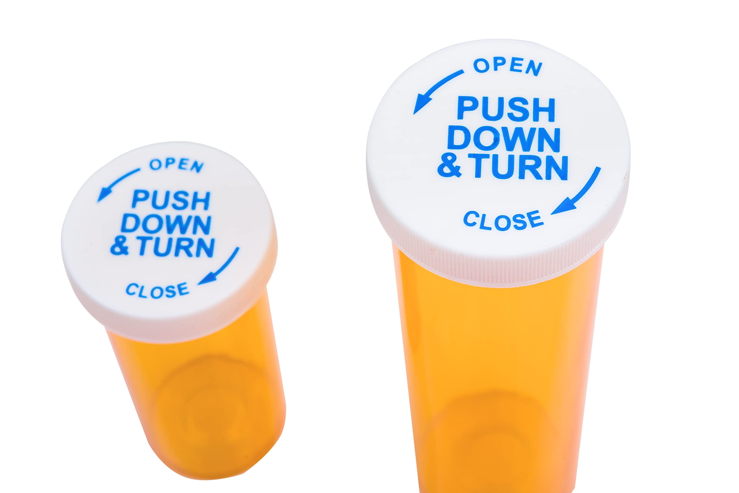 13 Dram Vials-Pill Bottle Vials- Child Resistant Push Down and Turn ...
