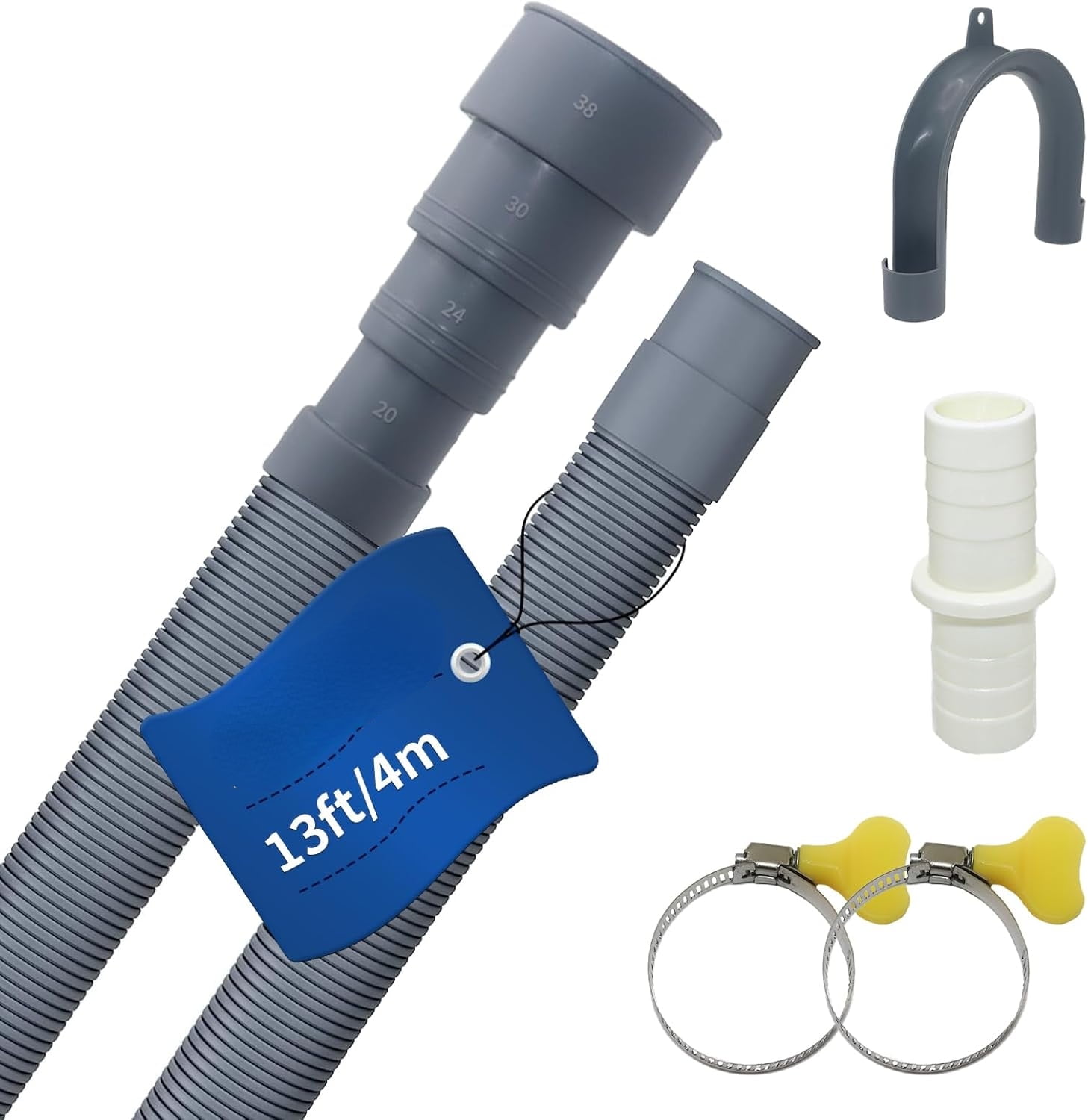 13 FT Washing Machine Drain Hose, Flexible Dishwasher Drain Hose ...