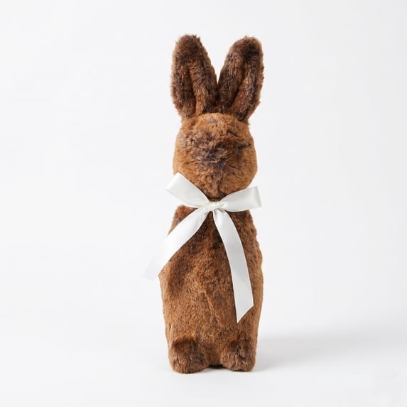 13" Faux Fur Easter Bunny Decoration - Cocoa Brown - Realistic Fluffy ...