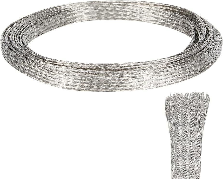 13 Feet Braided Ground Strap 10mm/0.39 inch Wide Flexible Flat Tinned ...