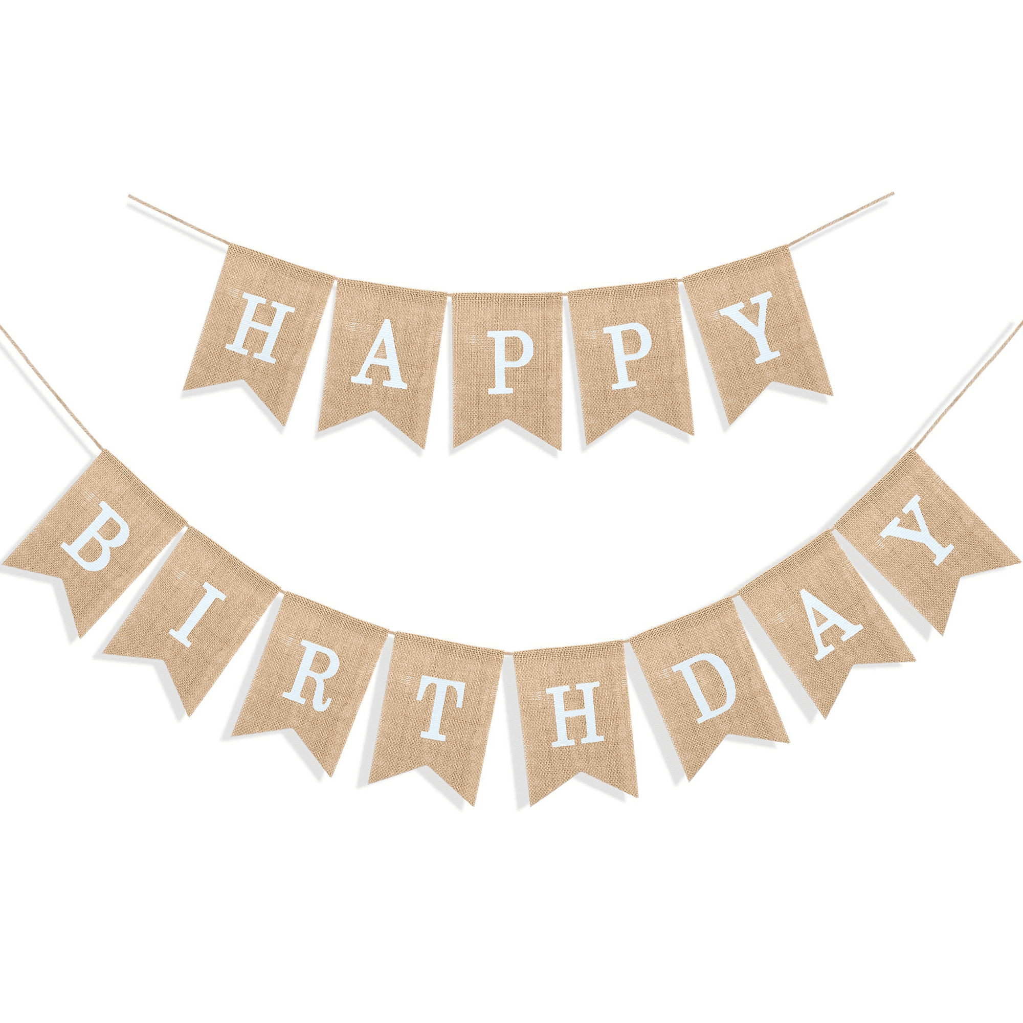 13 Flags Vintage Jute Burlap Banner Happy Birthday Party Photography ...